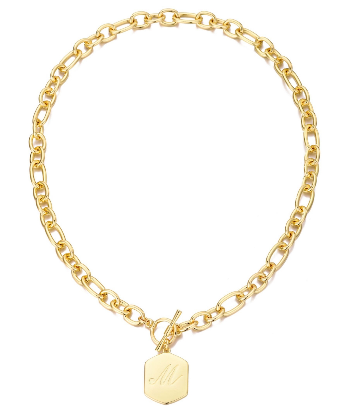 Click here for Adornia Gold Monogram Initial Chunky Toggle Neckla... prices