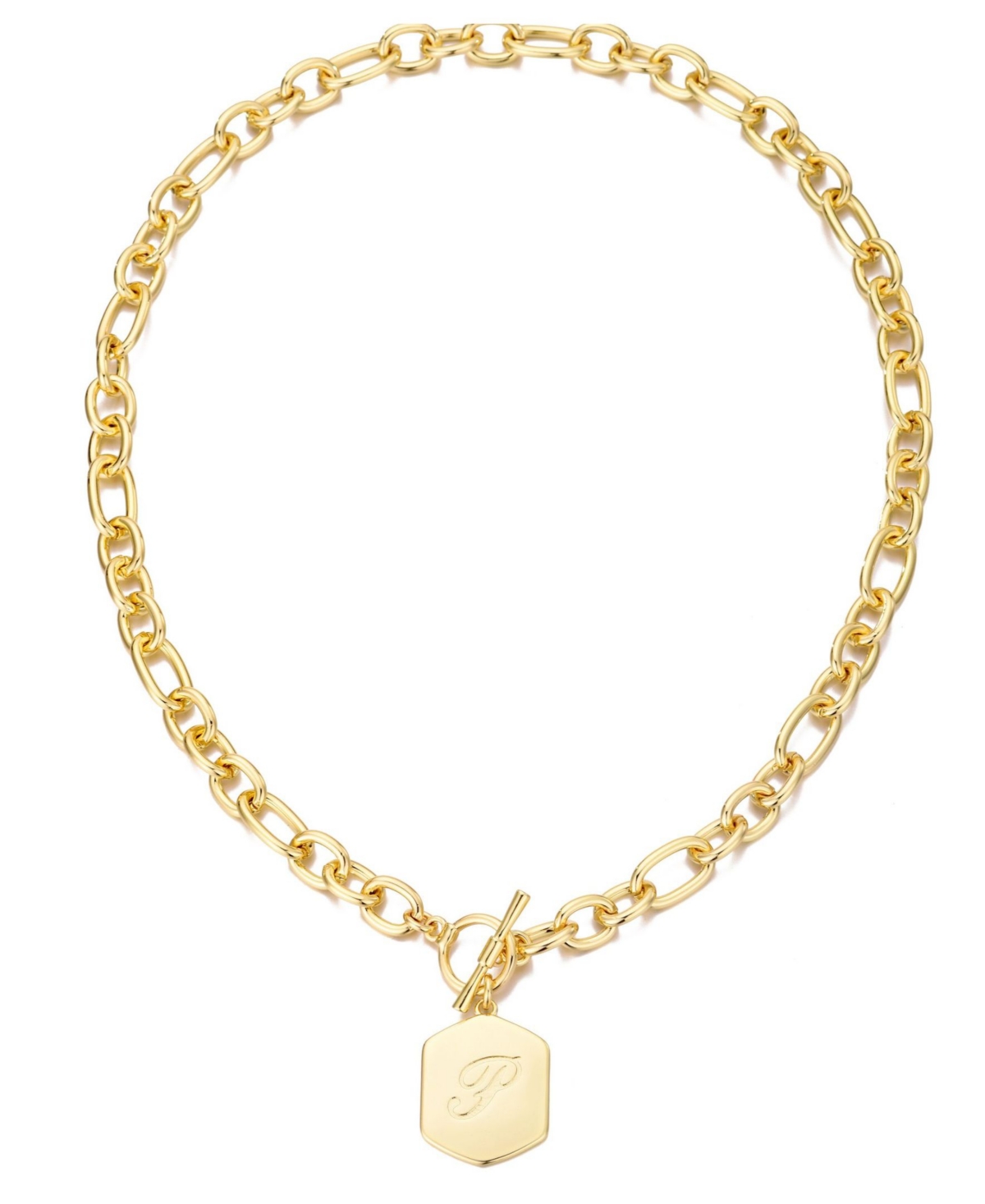 Click here for Adornia Gold Monogram Initial Chunky Toggle Neckla... prices