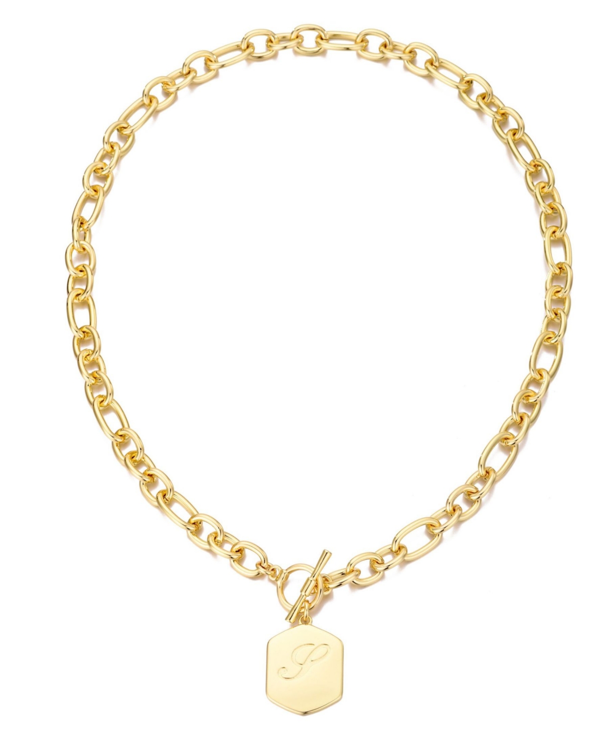 Click here for Adornia Gold Monogram Initial Chunky Toggle Neckla... prices