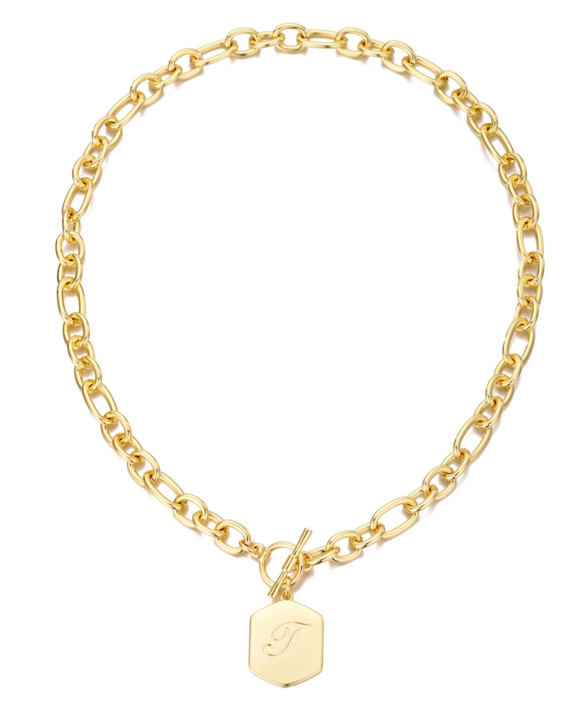 Click here for Adornia Gold Monogram Initial Chunky Toggle Neckla... prices