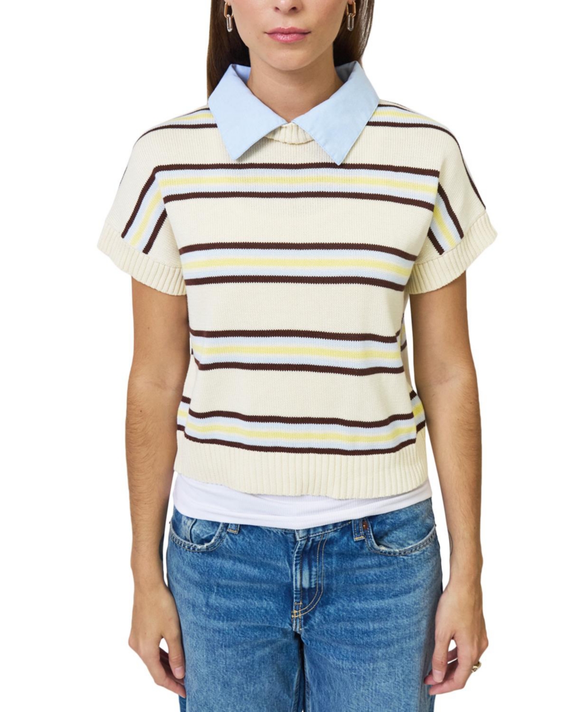 Click here for Central Park West Womens Chloe Stripe Oxford Colla... prices