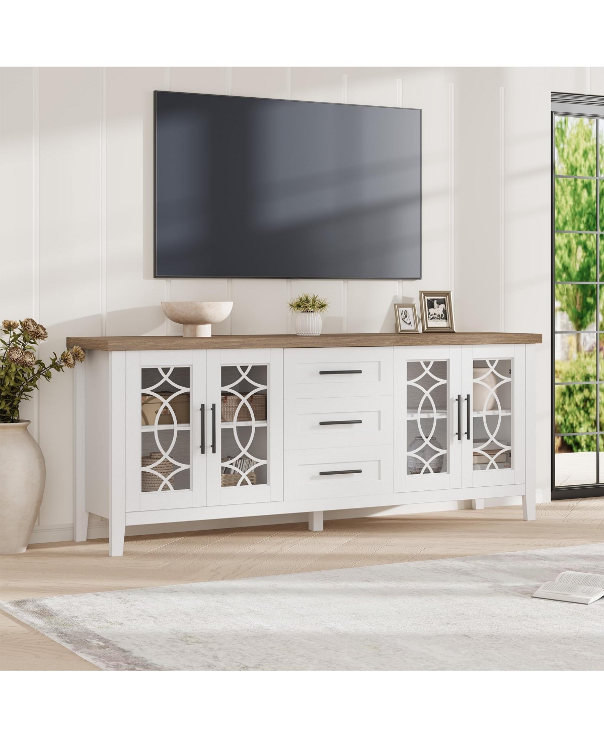 Click here for gaomon Sturdy Mdf Retro Style Tv Stand for 65 Inch... prices