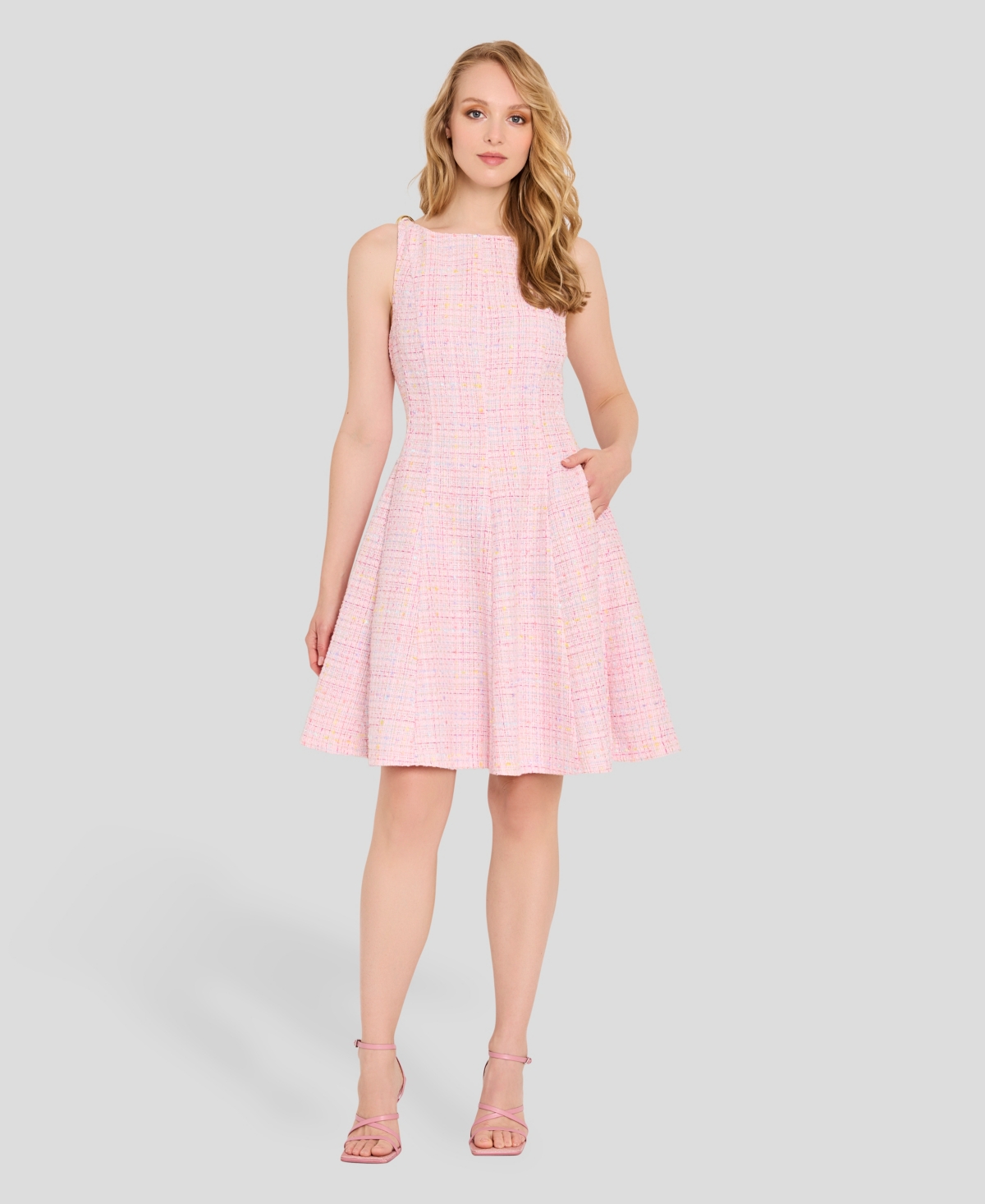 Click here for Tahari Asl Womens Boucle Shoulder Boat Neck Hardwa... prices