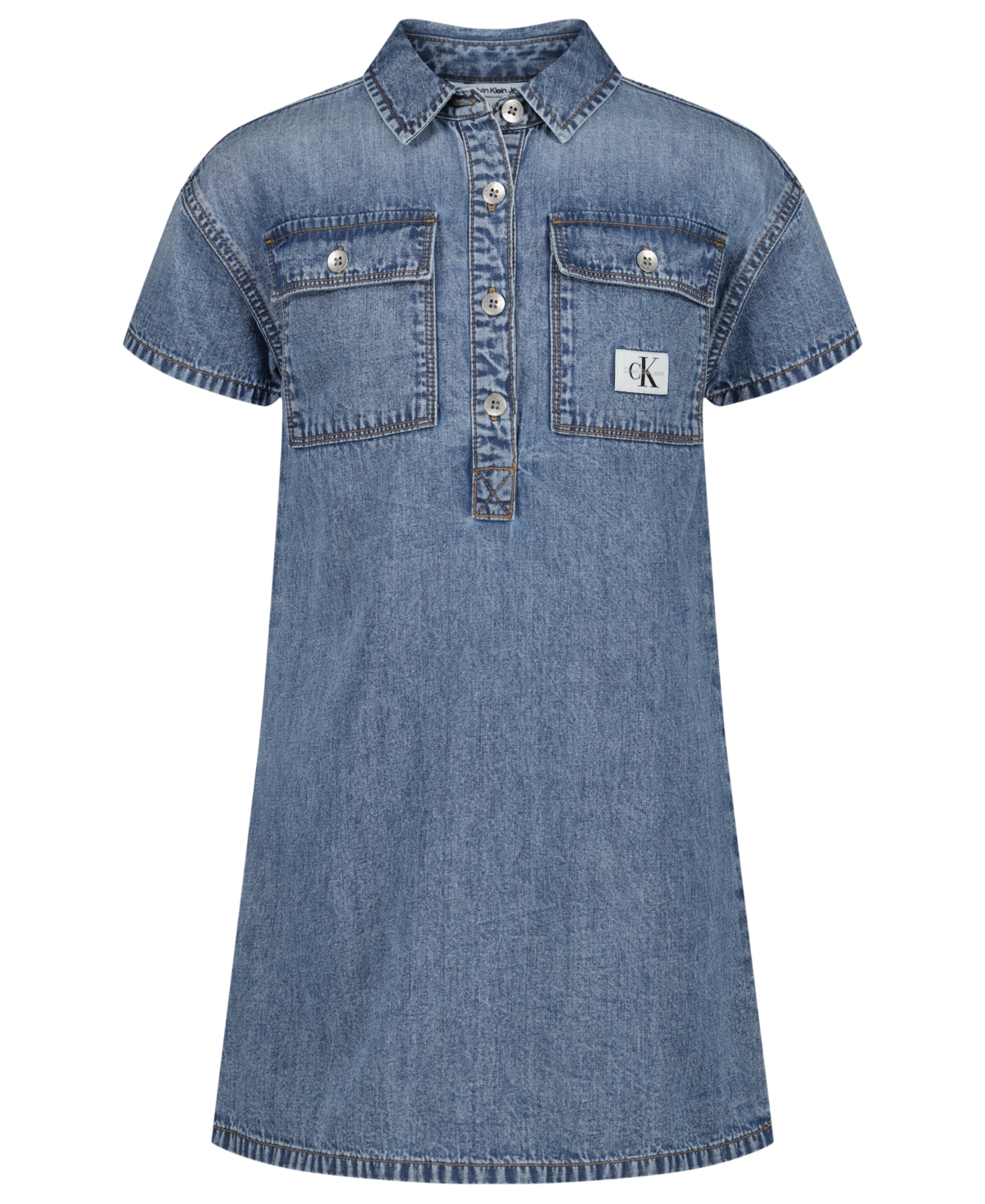 Click here for Calvin Klein Girls 7-16 Short-Sleeve Patch Pocket... prices