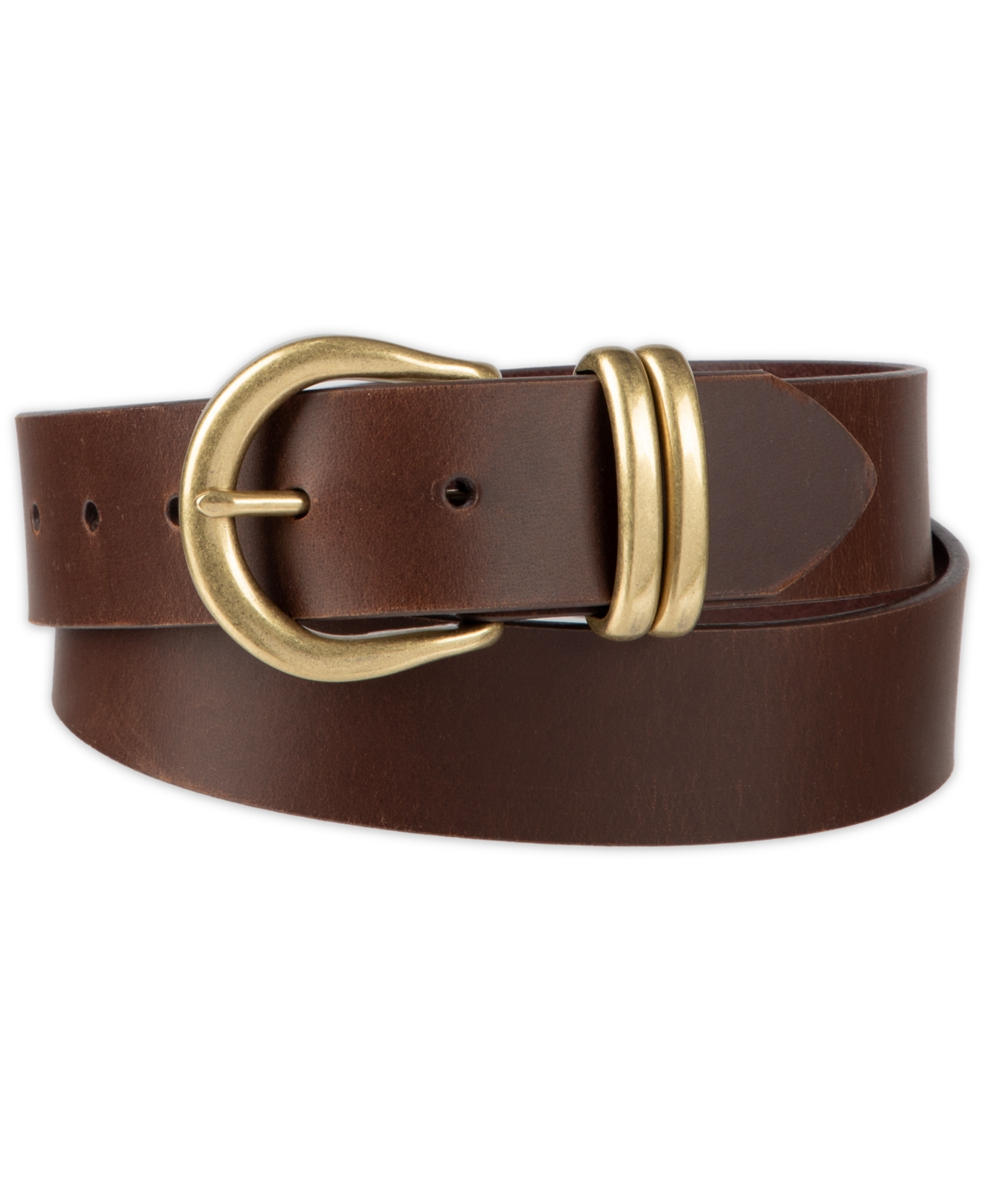 Click here for Levis Womens Double Metal Loop Leather Belt - Brow... prices