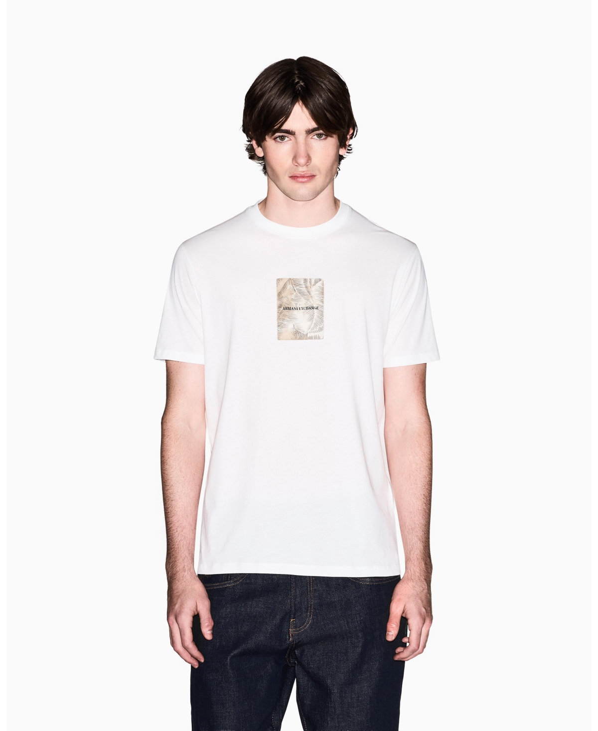 Click here for A|X Armani Exchange Mens Ibiza X Leaf Box Print T-... prices