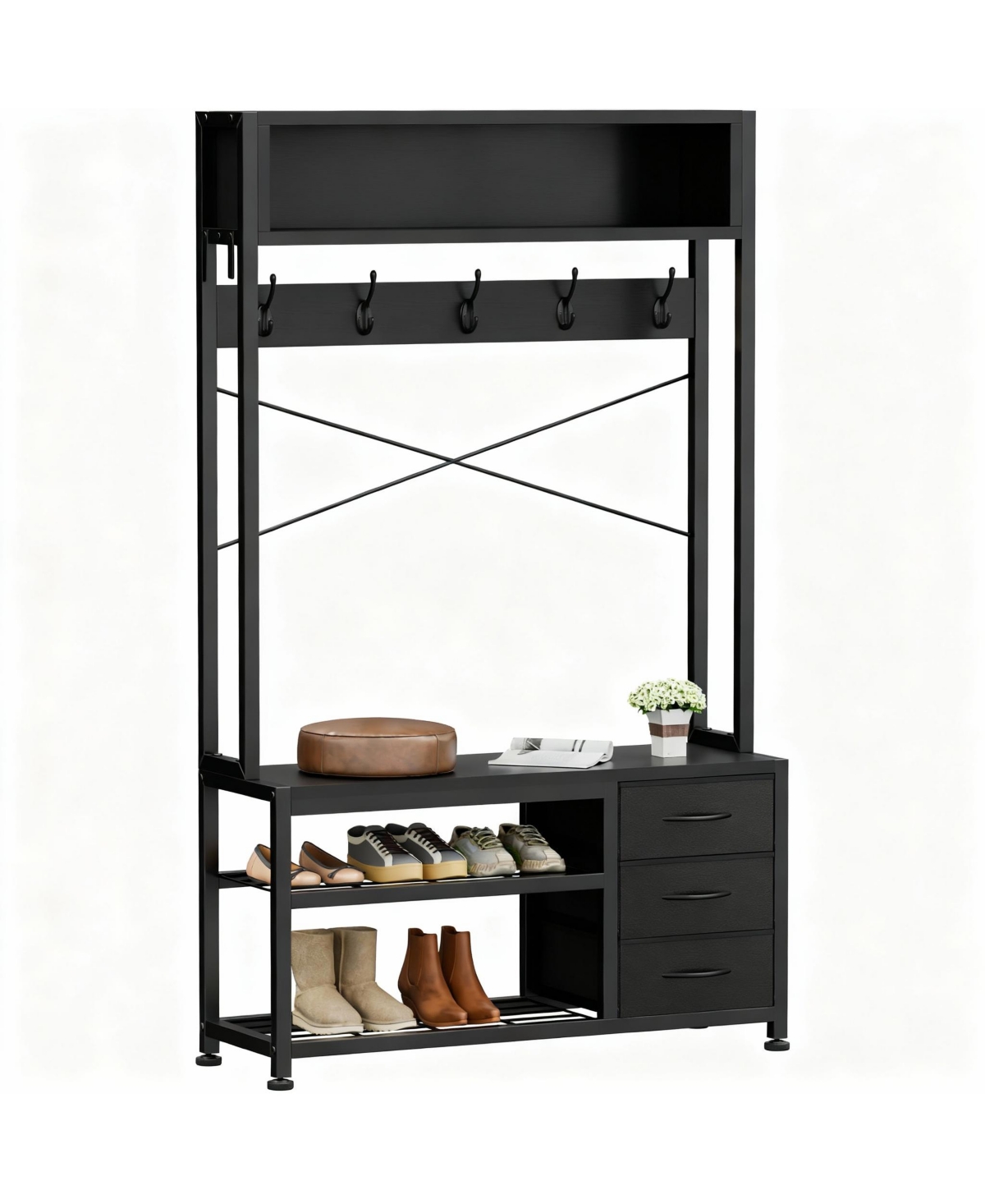 Click here for Yigii 6-in-1 Entryway Shoe Bench Coat Rack with 12... prices