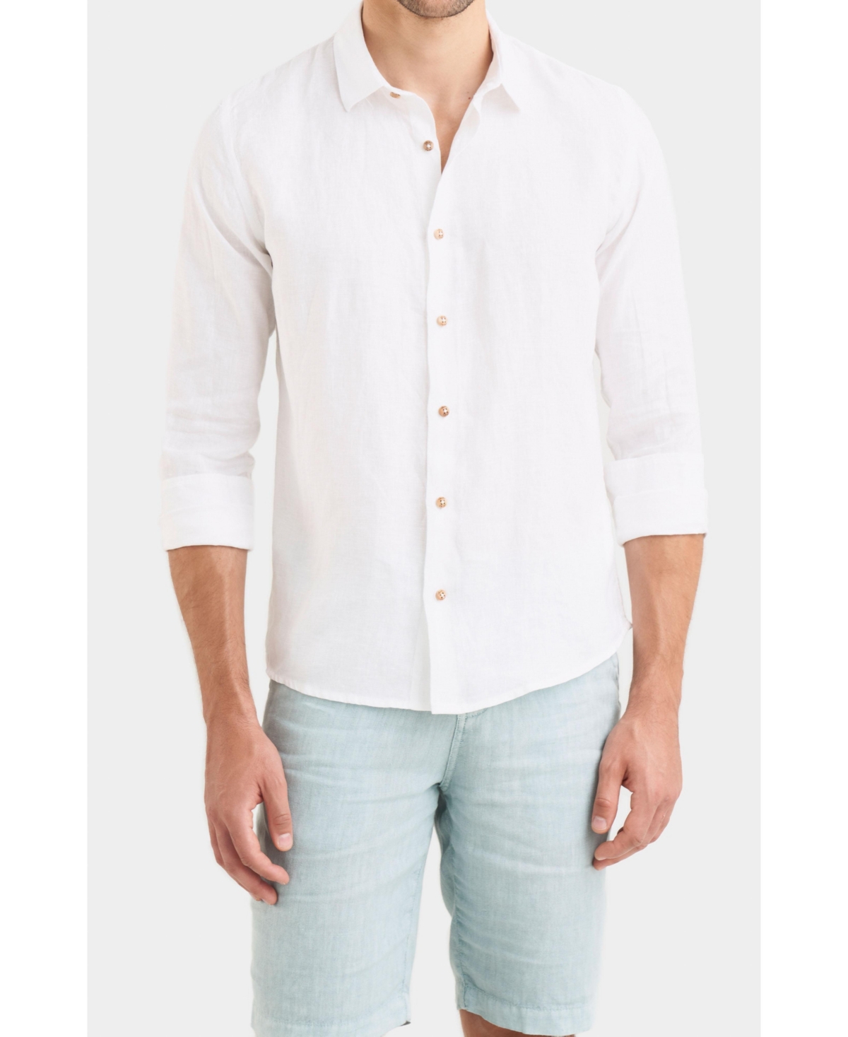 Click here for Velez Mens Men Long-Sleeve Linen Shirt Semi-Fitted... prices