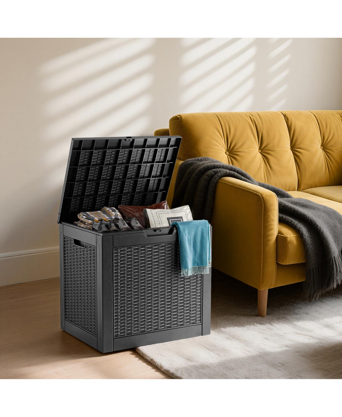 Click here for Cesicia 31 Gallon Rattan Style Deck Box - Waterpro... prices