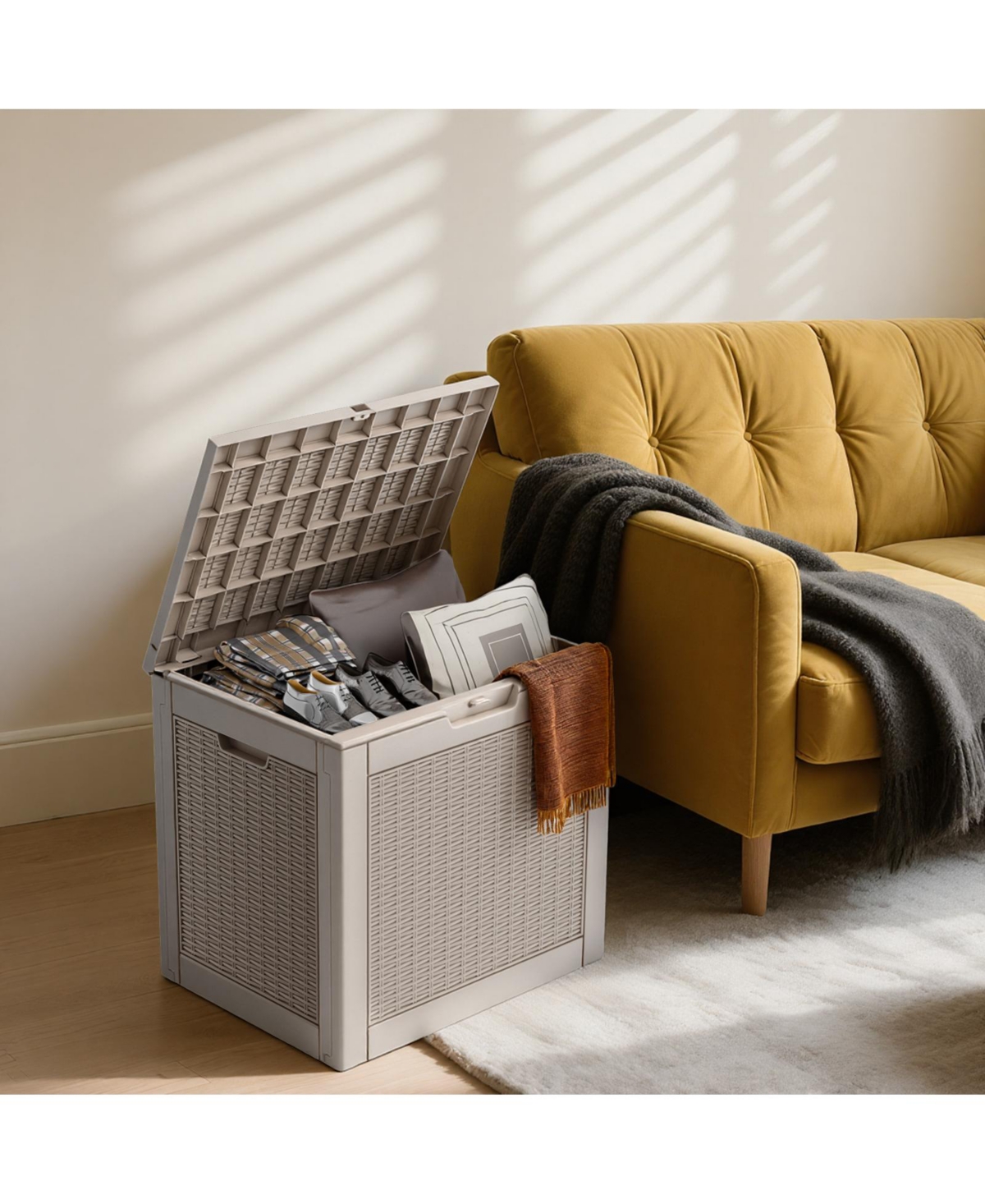 Click here for Cesicia 31 Gallon Rattan Style Deck Box - Waterpro... prices