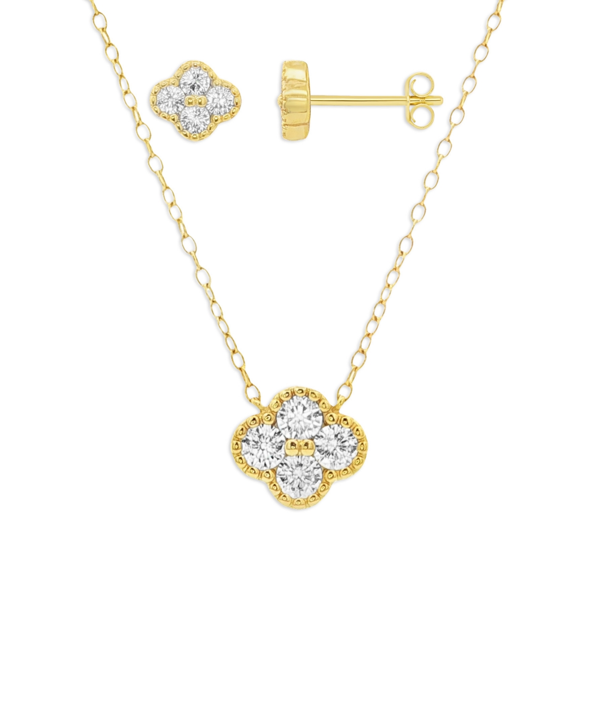 Click here for Giani Bernini Gold Plated Clover Necklace and Earr... prices