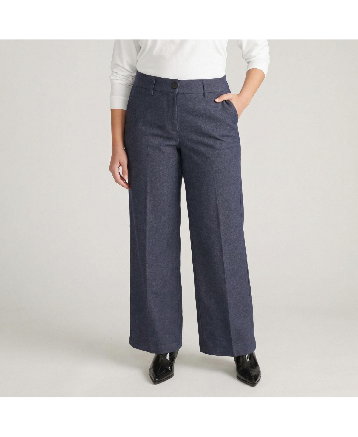 Click here for Universal Standard Plus Size Nova Denim Look Pants... prices