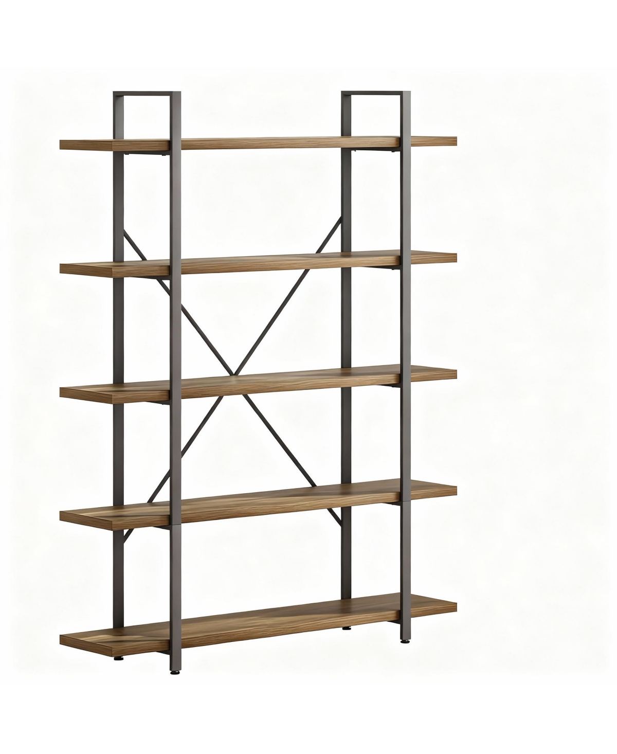 Click here for Yigii 5 Tier Industrial Metal and Wood Bookshelf f... prices