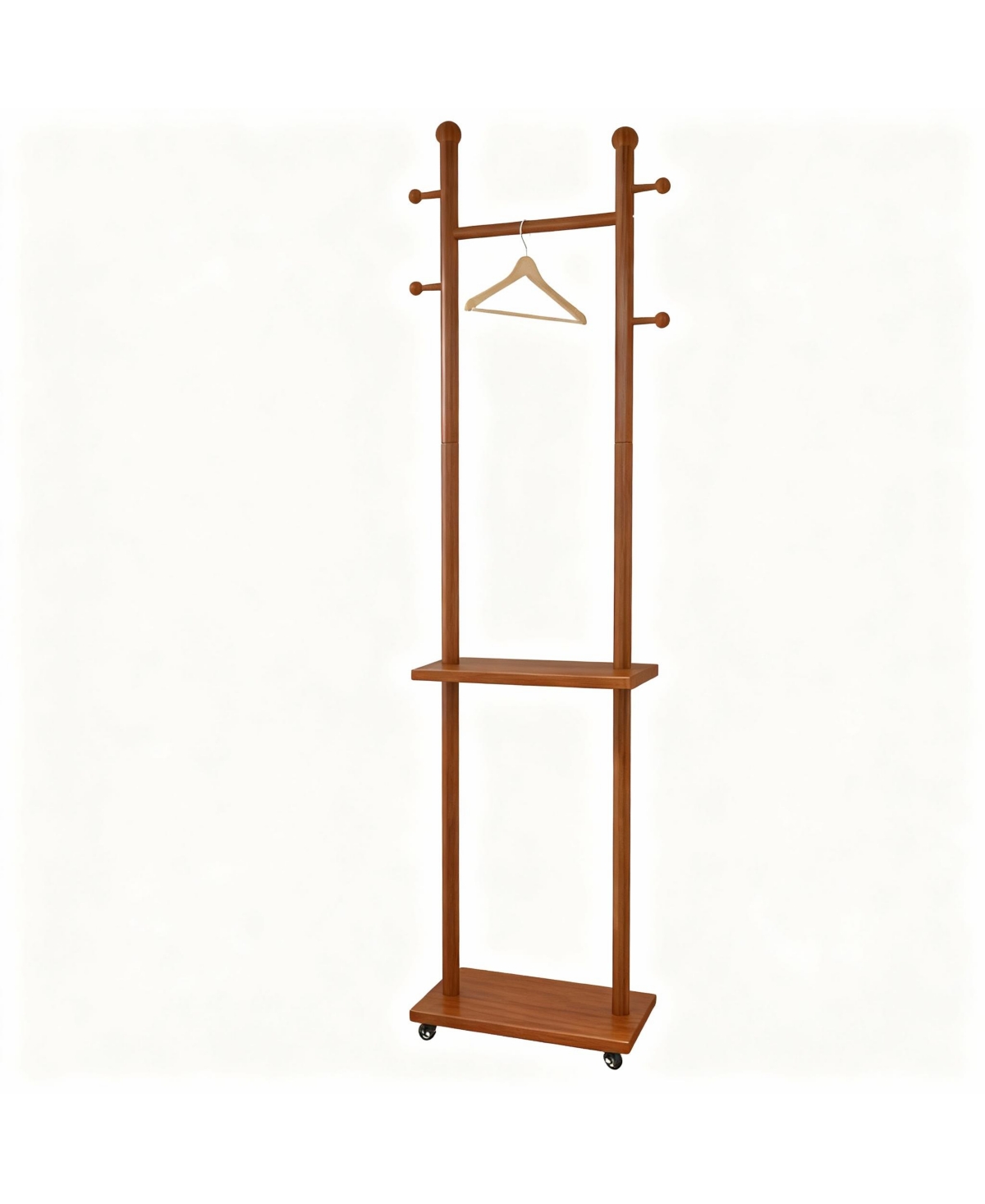 Click here for Yigii Solid Wood Walnut Coat Rack with Wheels & Sh... prices