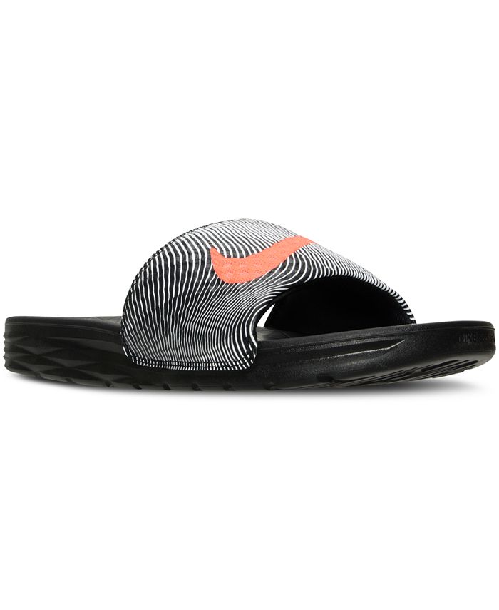 Nike Men's Benassi Solarsoft Print Slide Sandals from Finish Line - Macy's
