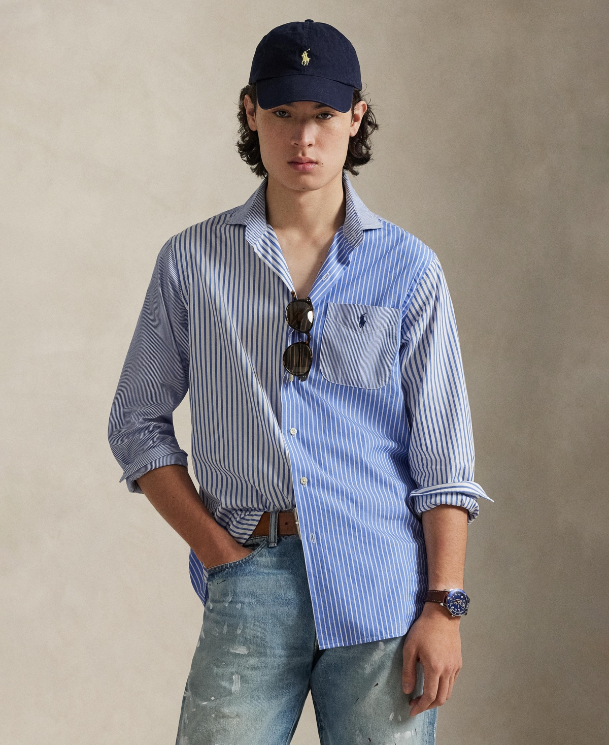 Click here for Polo Ralph Lauren Mens Classic-Fit Striped Broadcl... prices