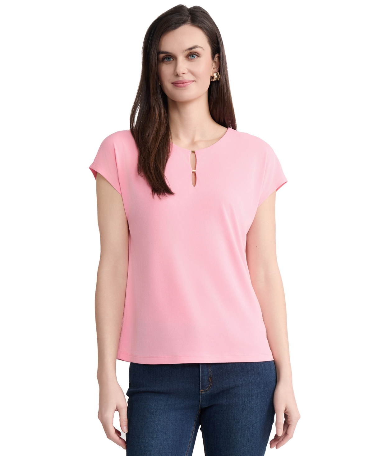 Click here for Jones New York Womens Round Neck Short-Sleeve Top... prices