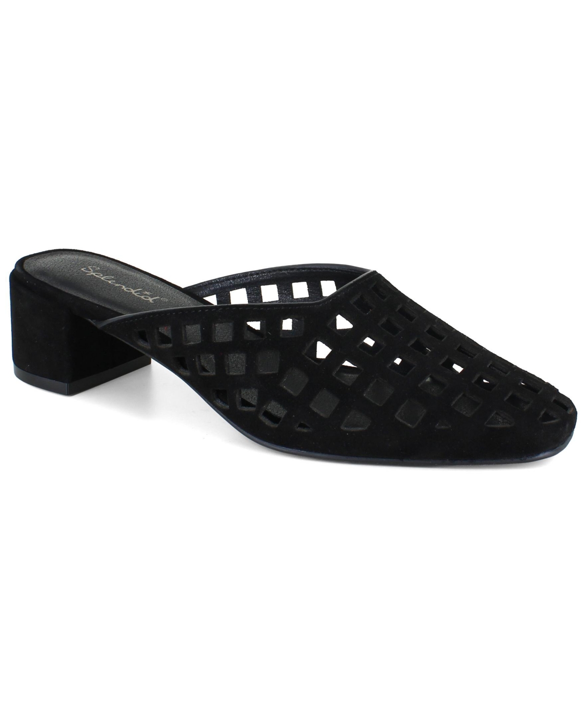 Click here for Splendid Womens Ria Heeled Laser Cut Mule - Black prices