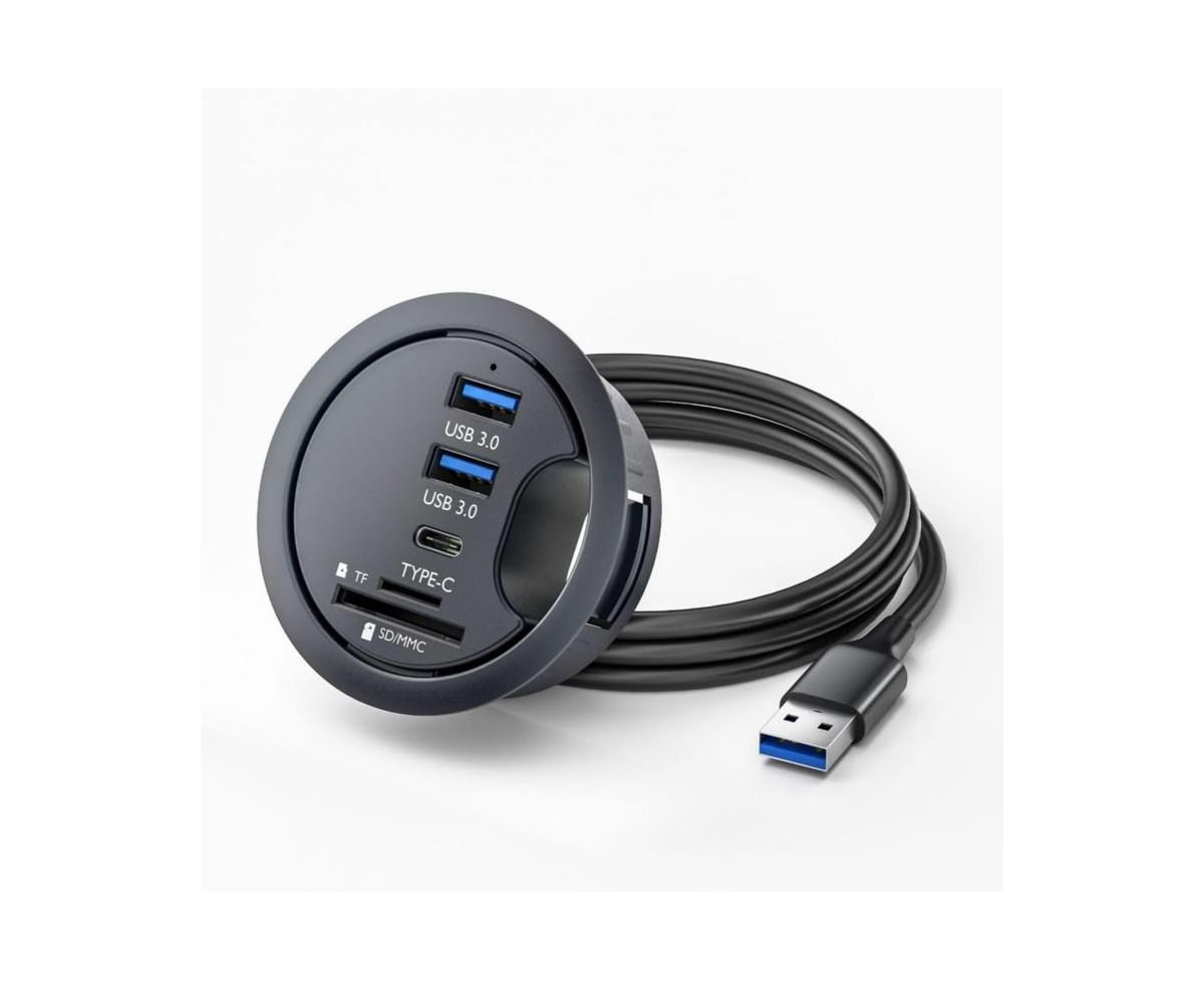 Click here for Risokeys 5 in 1 Flush Mount Desktop Usb 3.0 Hub wi... prices