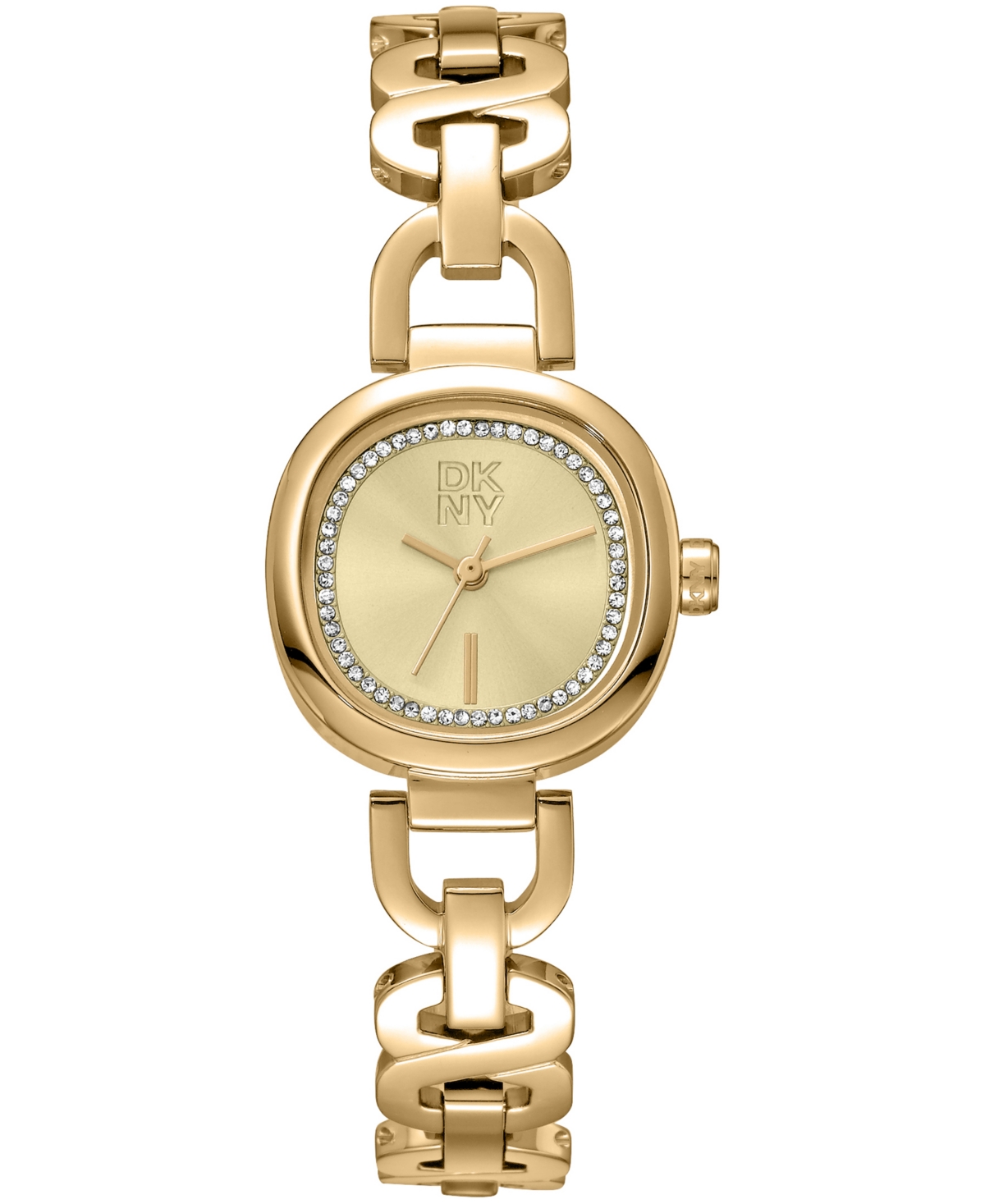 Click here for Dkny Womens Chamoagne Crystal Accented Dial Gold-T... prices