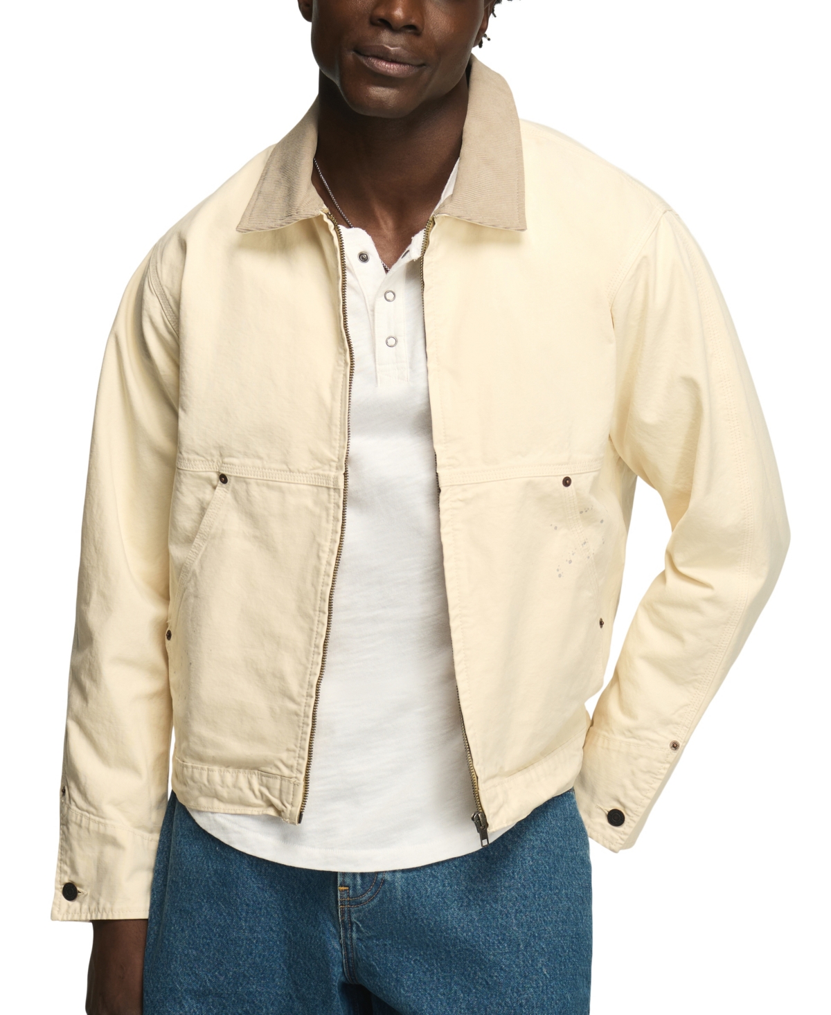 Click here for Lucky Brand Mens Spread Collar Canvas Chore Jacket... prices