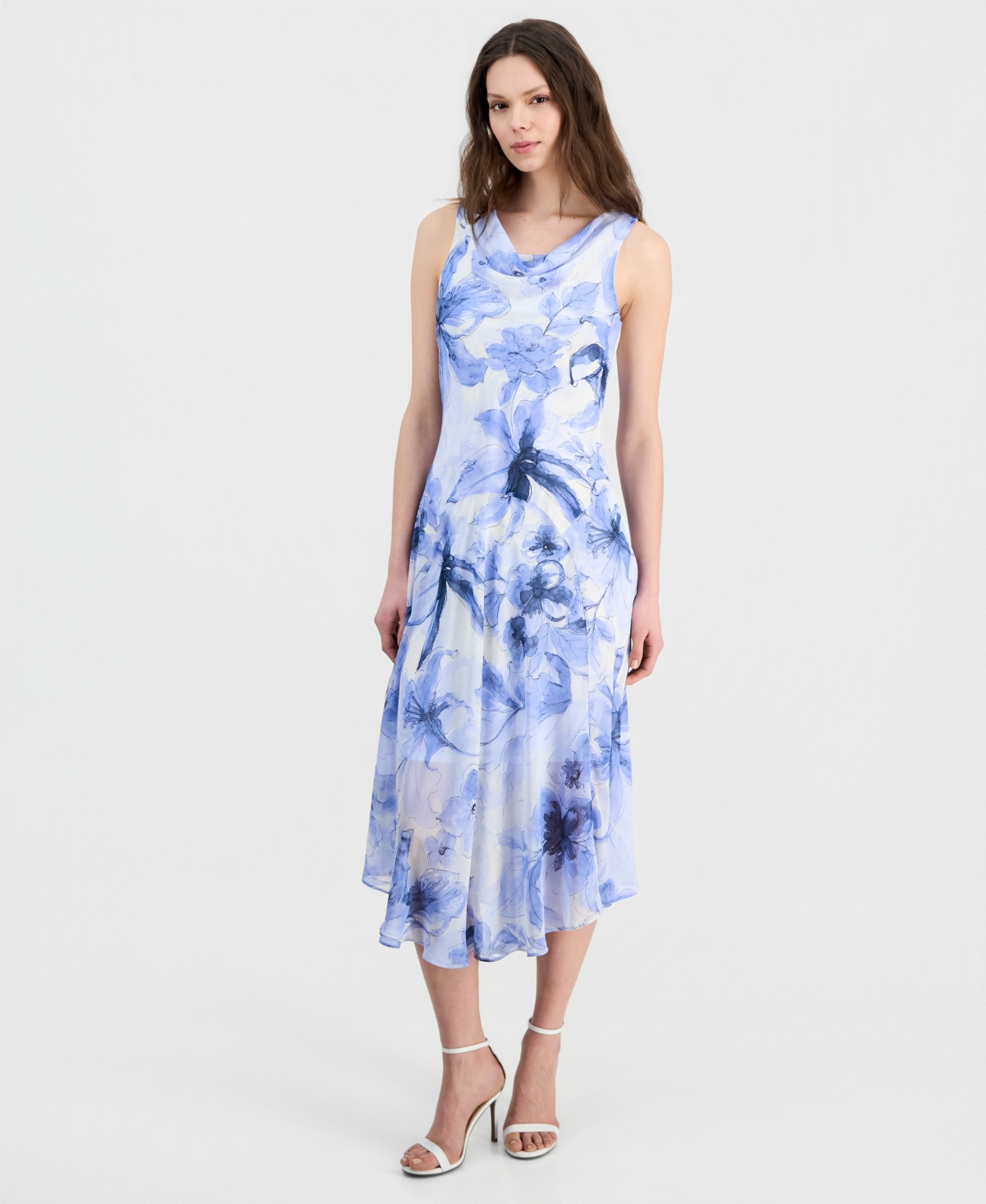 Click here for Robbie Bee Womens Printed Sleeveless Midi Dress -... prices