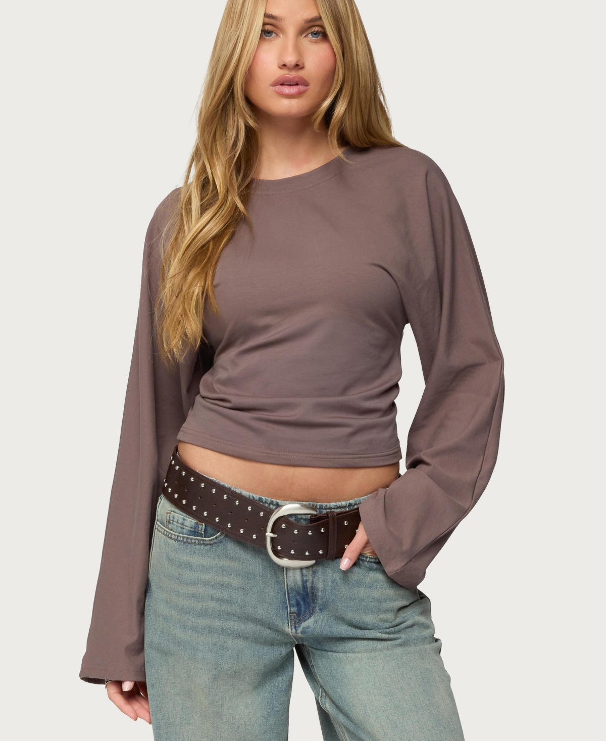 Click here for Edikted Womens Charlisa Cinched Waist Top - Taupe prices