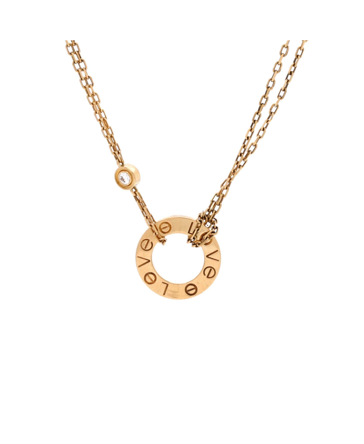 Click here for Pre-Owned Cartier 2 Diamonds Love Pendant Necklace... prices