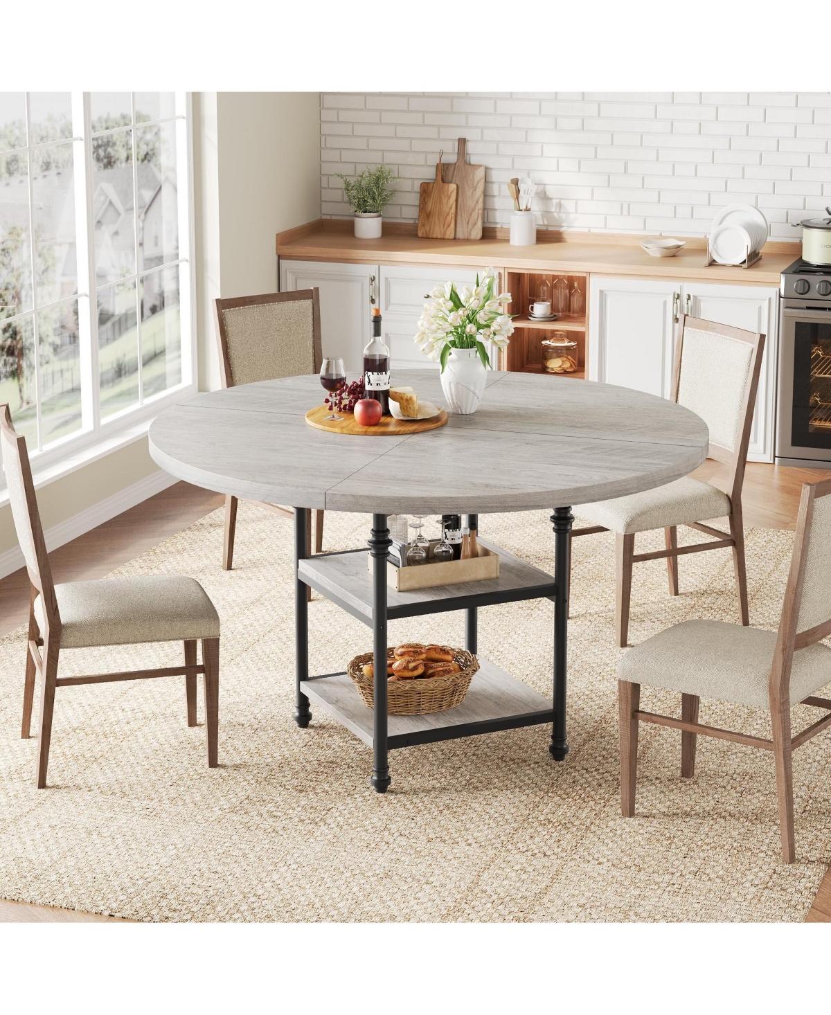Click here for gaomon Round Dining Table for 4-6 People 47 Inch w... prices