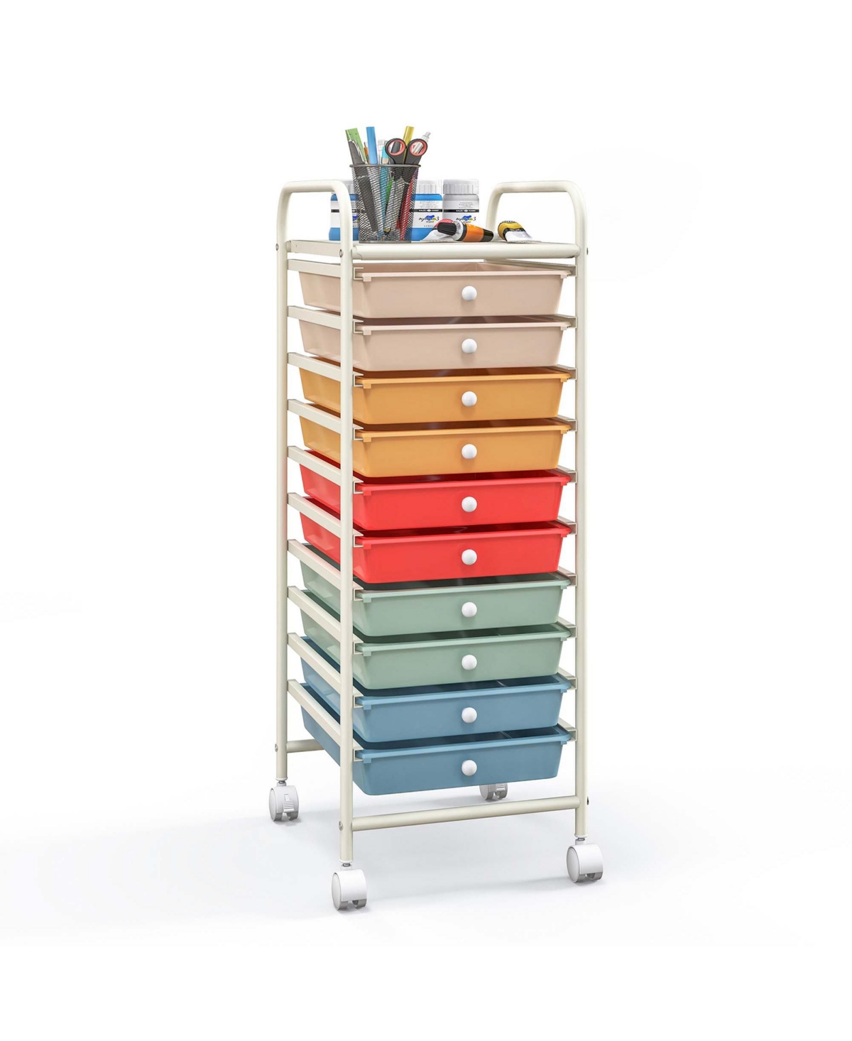 Click here for Costway 10 Drawer Rolling Storage Cart Scrapbook P... prices