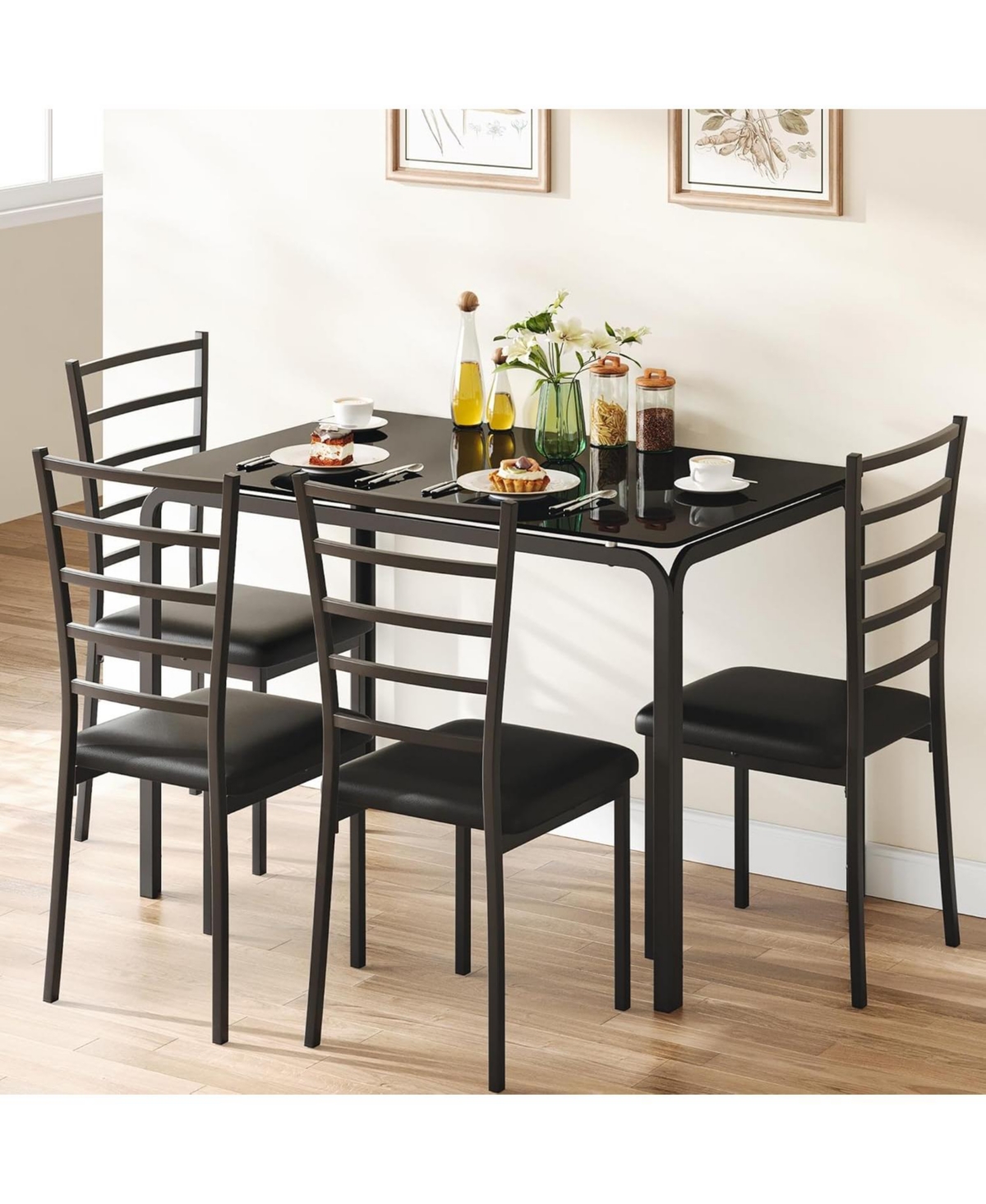 Click here for gaomon 5-Piece Dining Table Set for 4  Modern Rect... prices