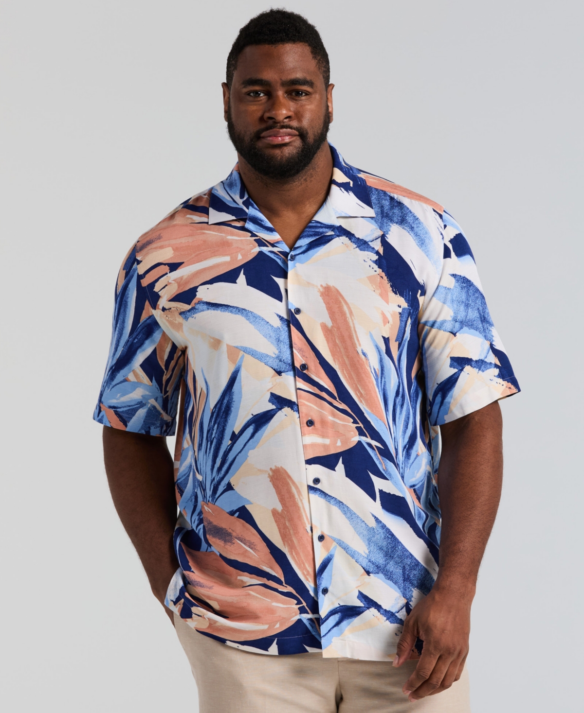 Click here for Cubavera Mens Big & Tall Abstract Print Shirt - Be... prices