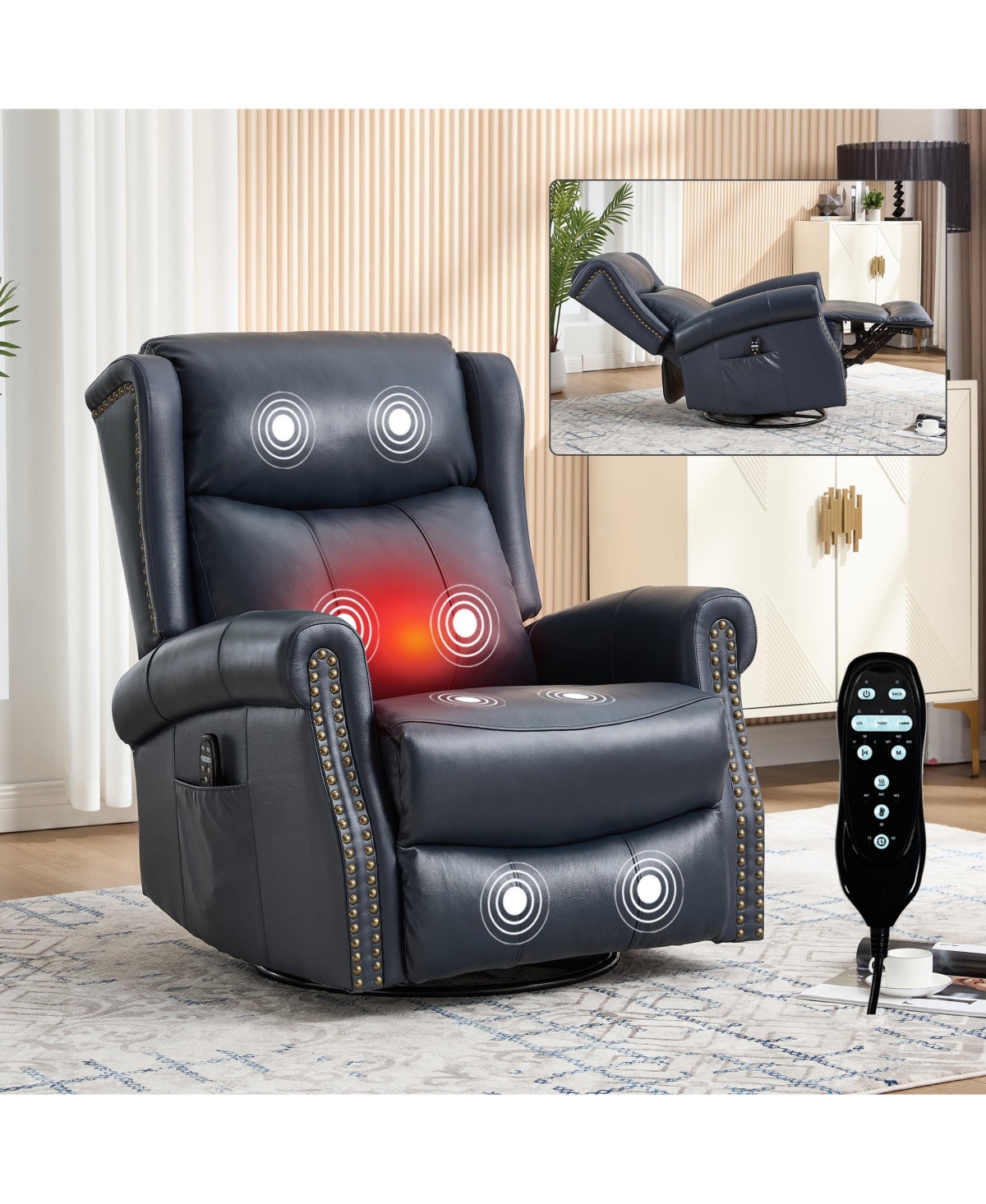 Click here for Clihome Heat Massage Manual Recliner Chair with Ro... prices