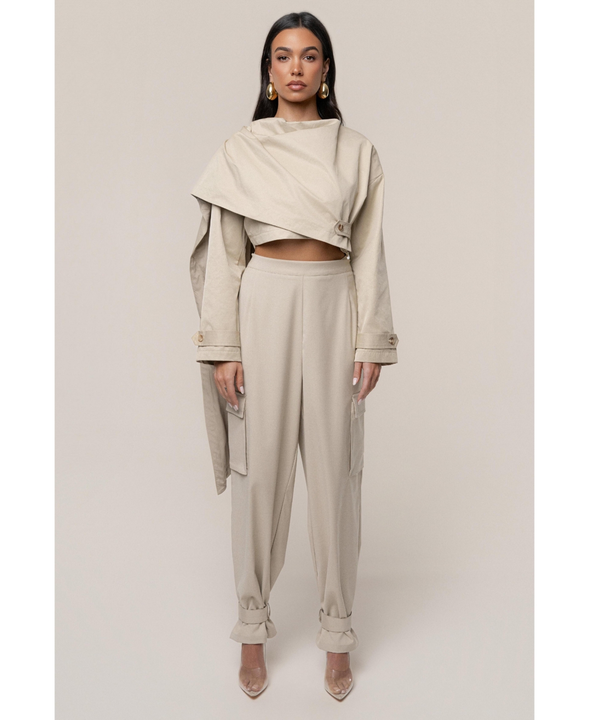 Click here for Jluxlabel Womens Next Level Cape Jacket - Beige prices