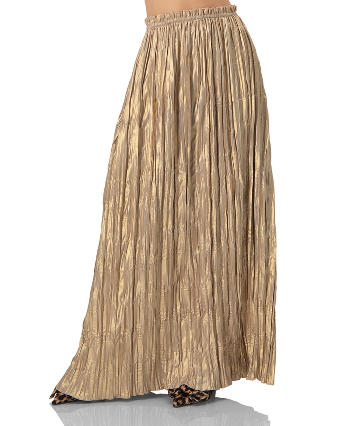 Click here for Ivonne Womens Pleated Maxi Skirt - Gold prices