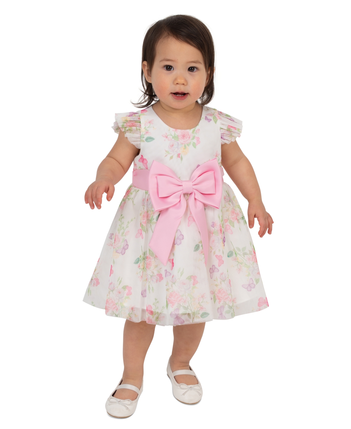 Click here for Rare Editions Baby Girls Botanical Floral Mesh Rou... prices