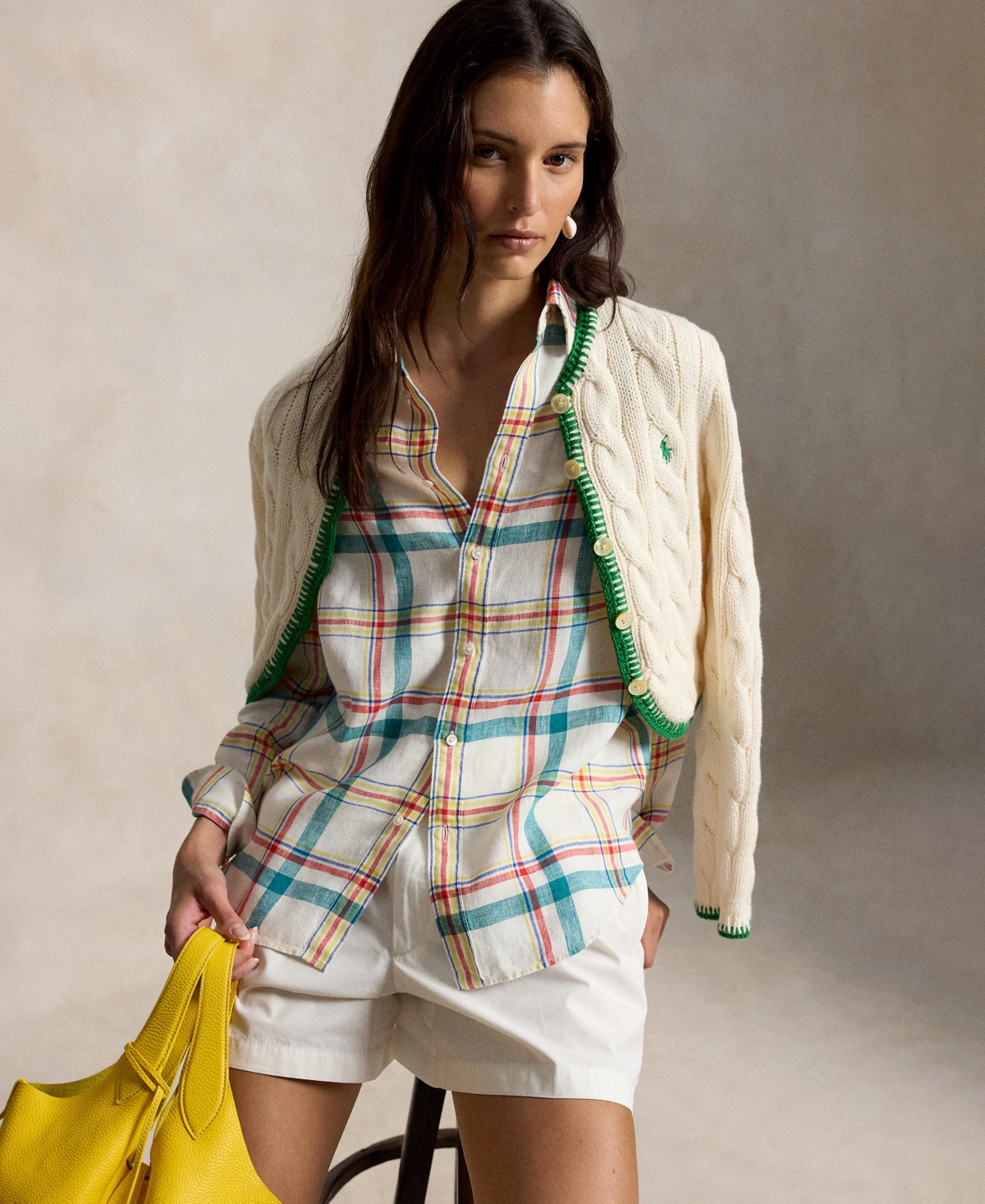 Click here for Polo Ralph Lauren Womens Spread Collar Buttoned Pl... prices