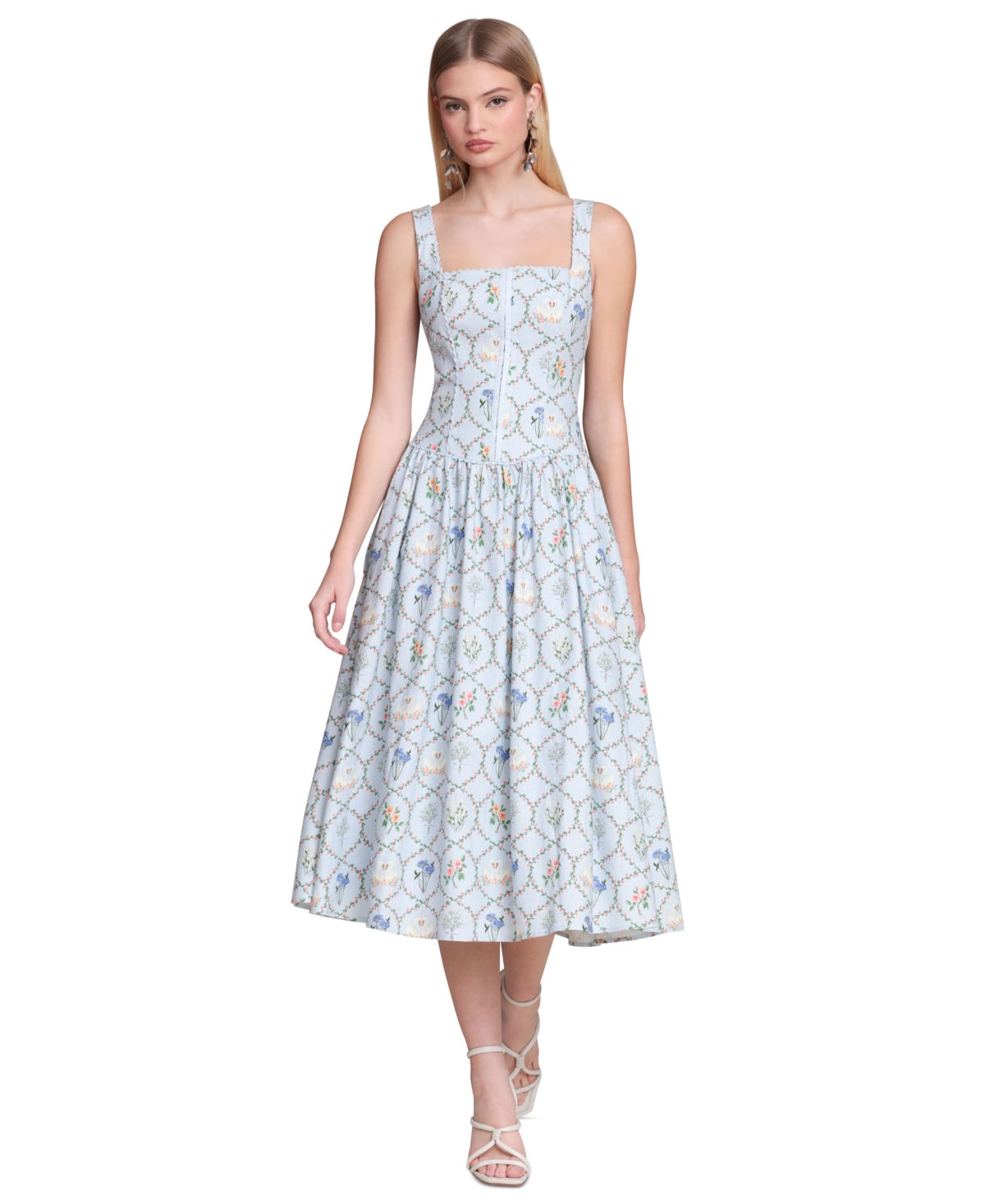 Click here for Avec Les Filles Womens Corset Top Midi Dress - Fel... prices