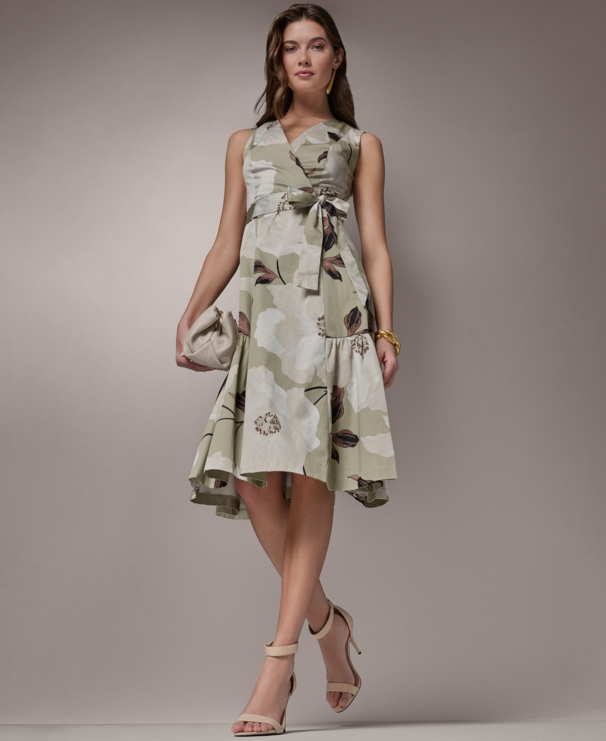 Click here for Donna Karan New York Womens Floral A-Line Midi Dre... prices