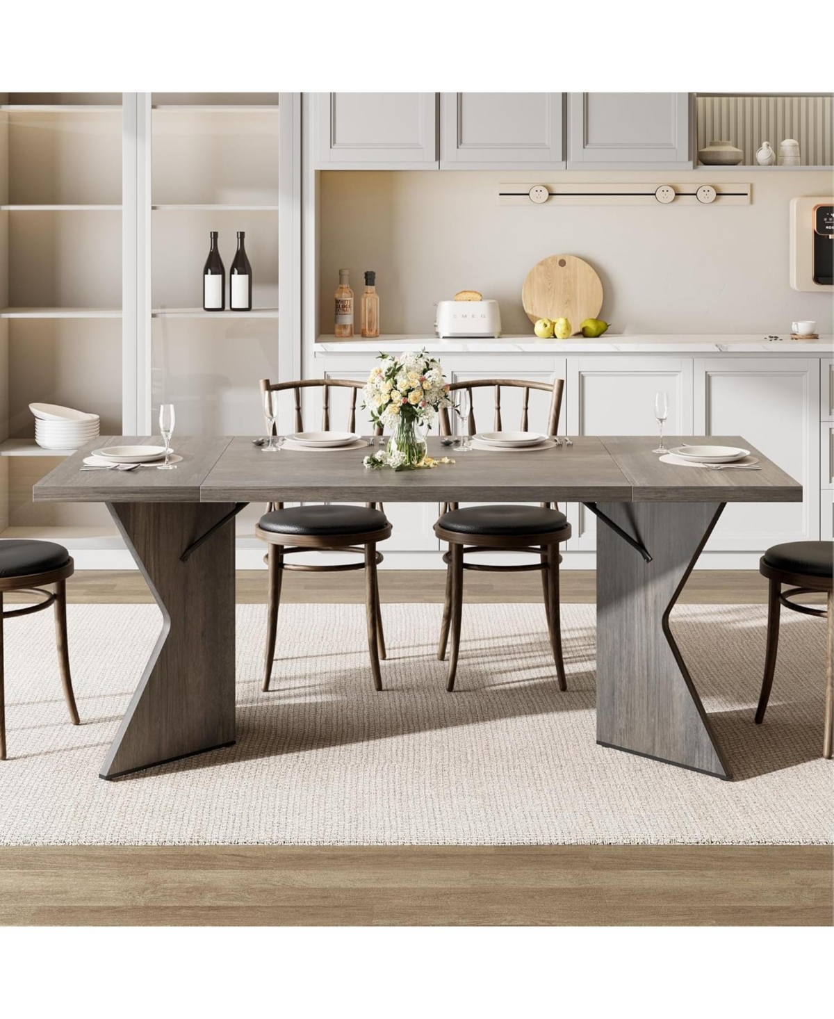 Click here for gaomon Dining Room Table 6 71 Inch Rectangular Kit... prices