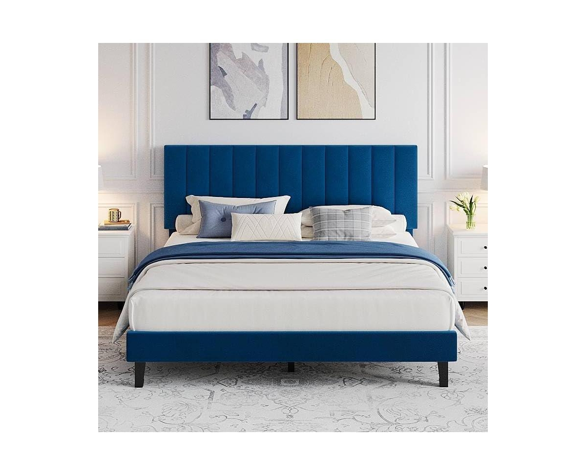 Click here for gaomon Size Bed Frame  Velvet Upholstered Platform... prices