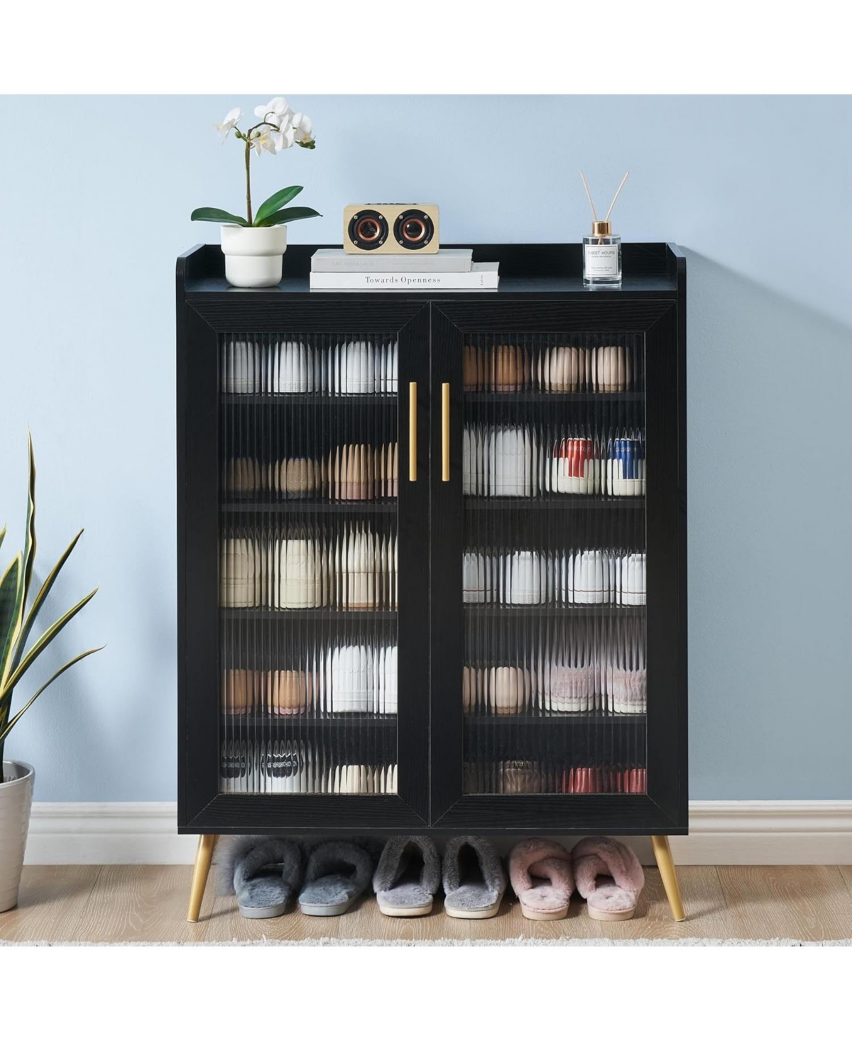 Click here for gaomon 5-Tier Shoe Cabinet with Glass Front Doors... prices
