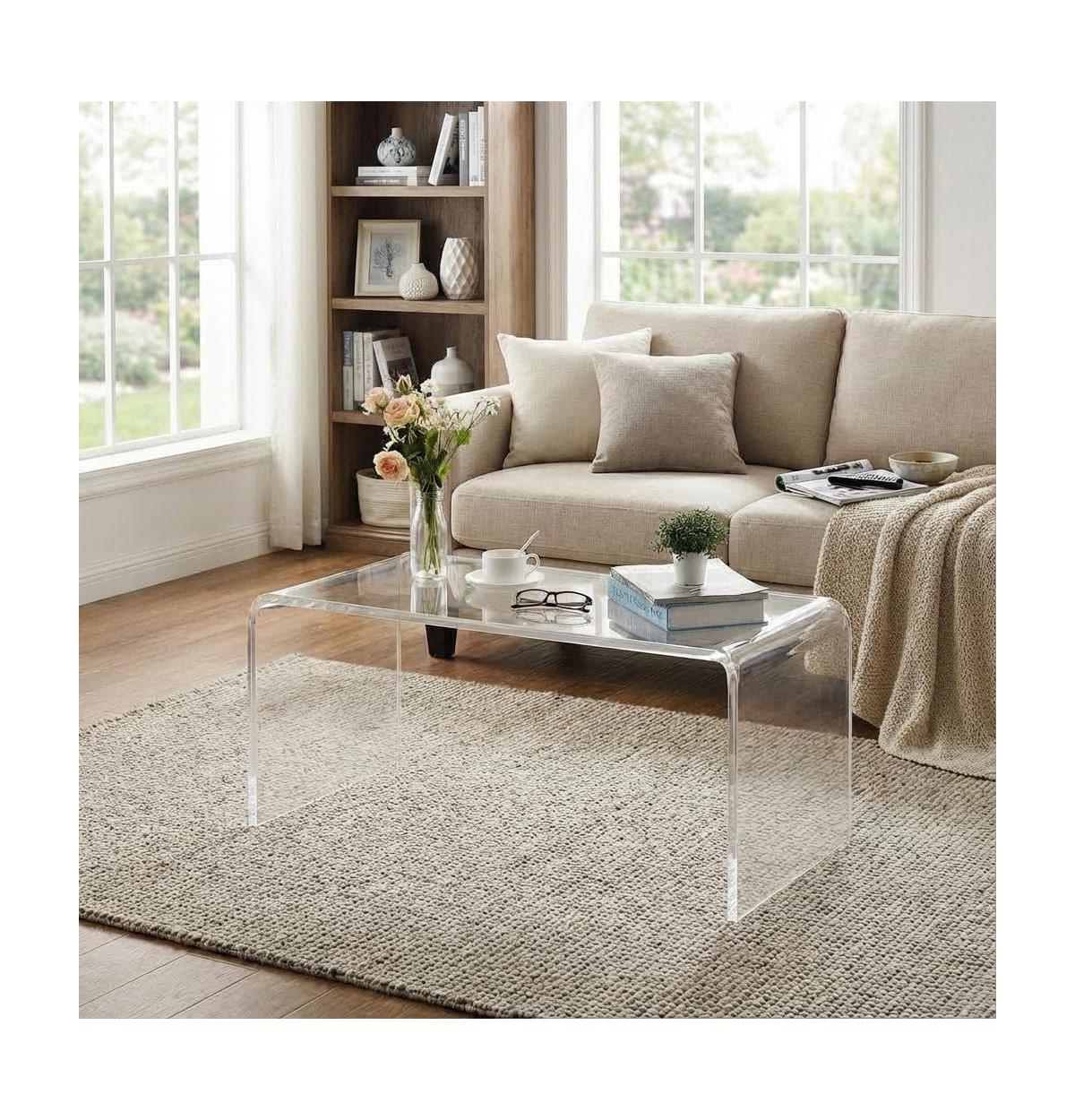 Click here for gaomon Clear Acrylic Coffee Table  Modern U-Shaped... prices