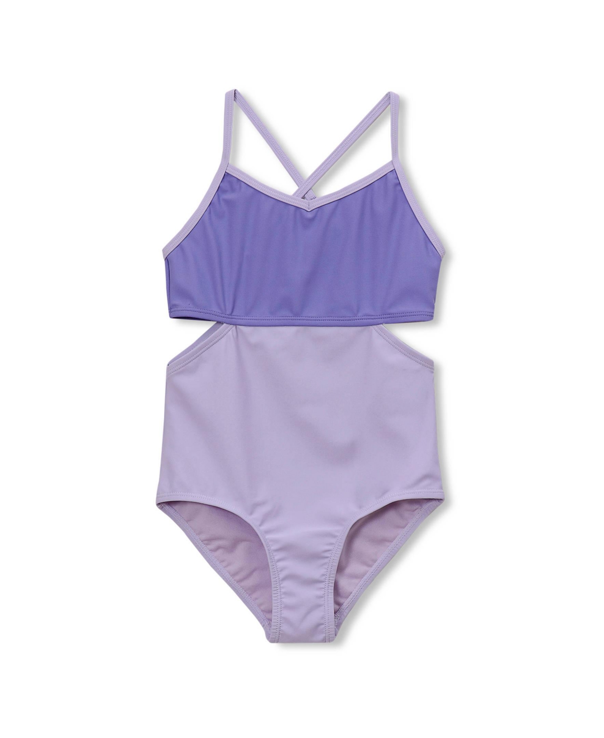 Click here for Lands End Girls X-Back One Piece Swimsuit - Purple... prices