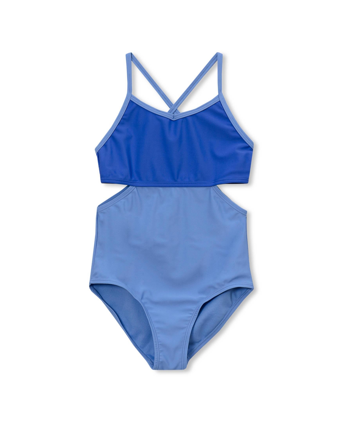 Click here for Lands End Girls X-Back One Piece Swimsuit - Dark b... prices
