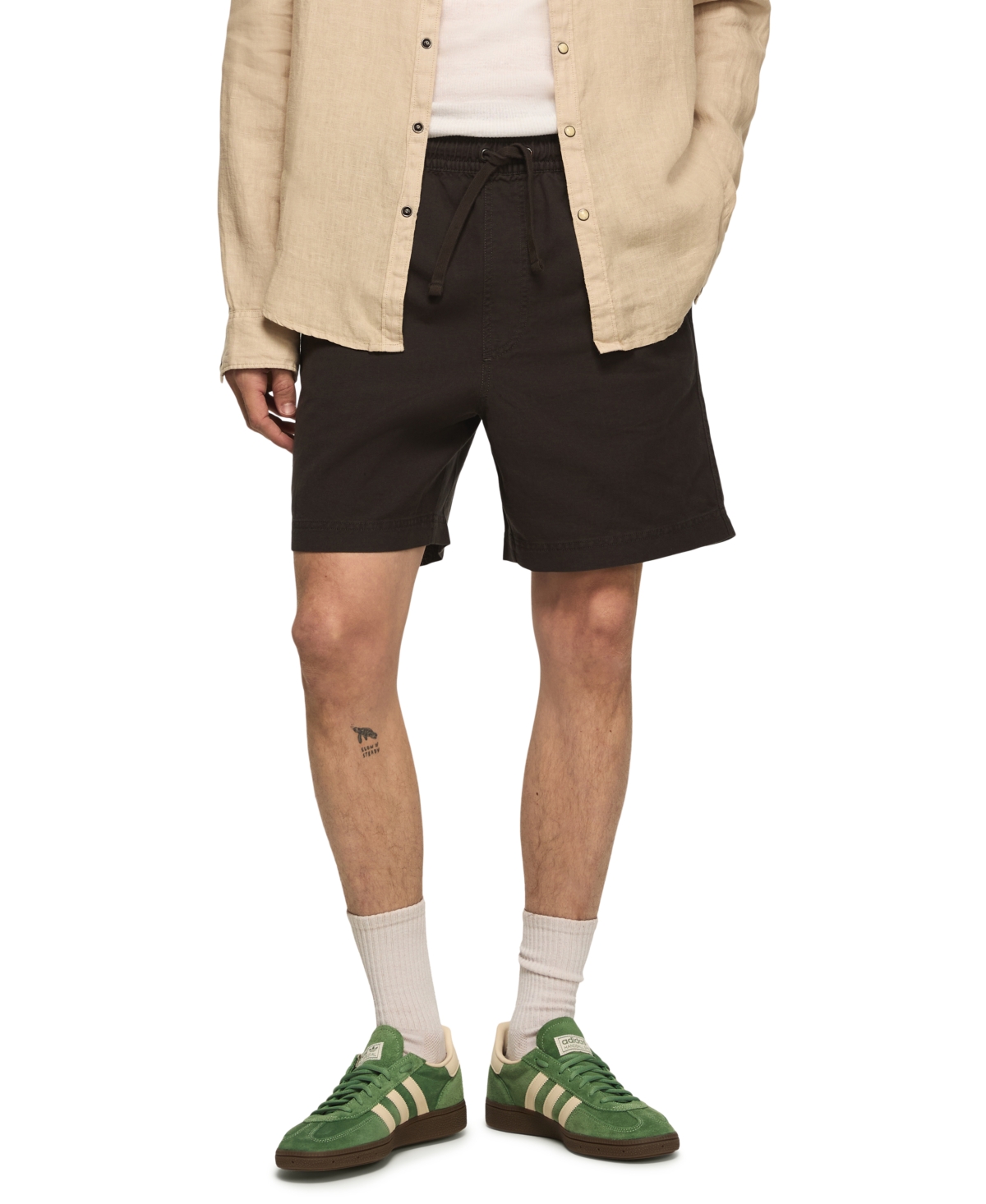 Click here for Lucky Brand Mens Pull-On Linen Shorts - Raven Blac... prices