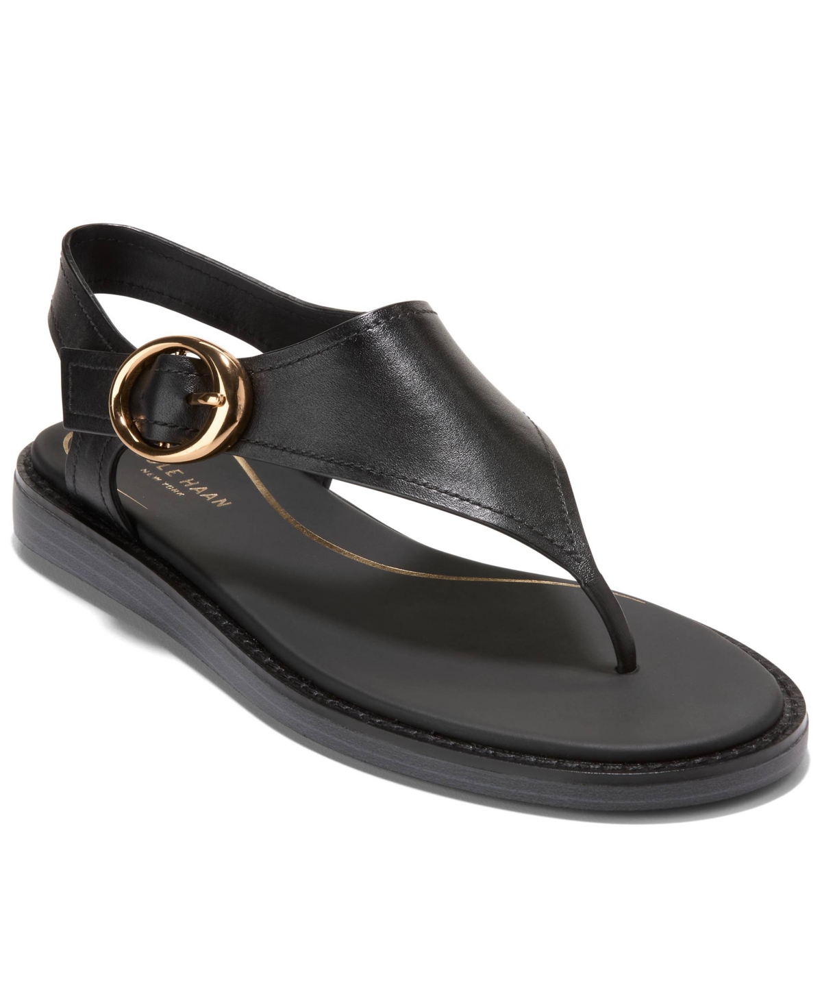 Click here for Cole Haan Womens Kami Buckle Thong Sandals - Black... prices