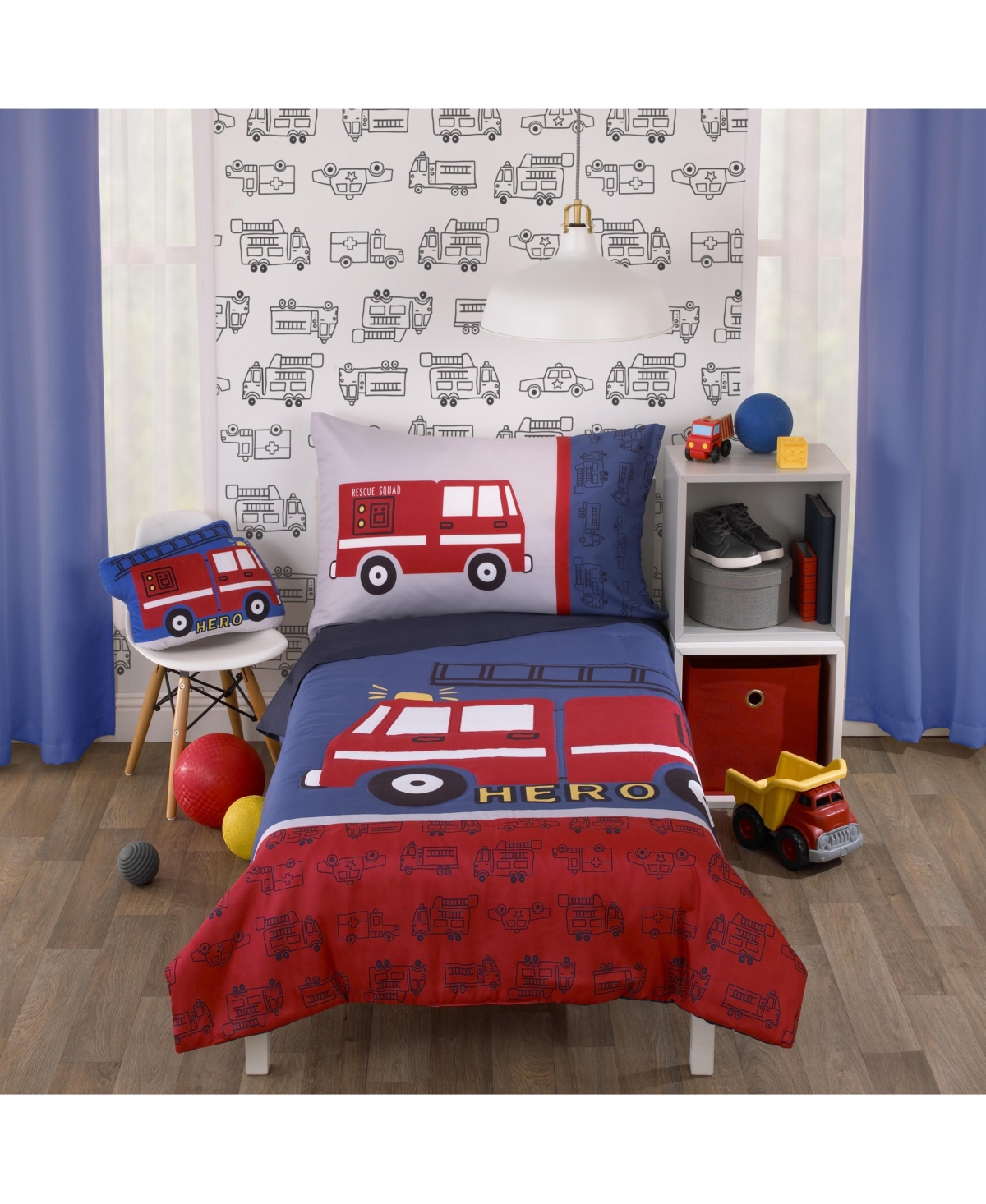 Click here for NoJo Carters Firetruck 4 Piece Toddler Bedding Set... prices