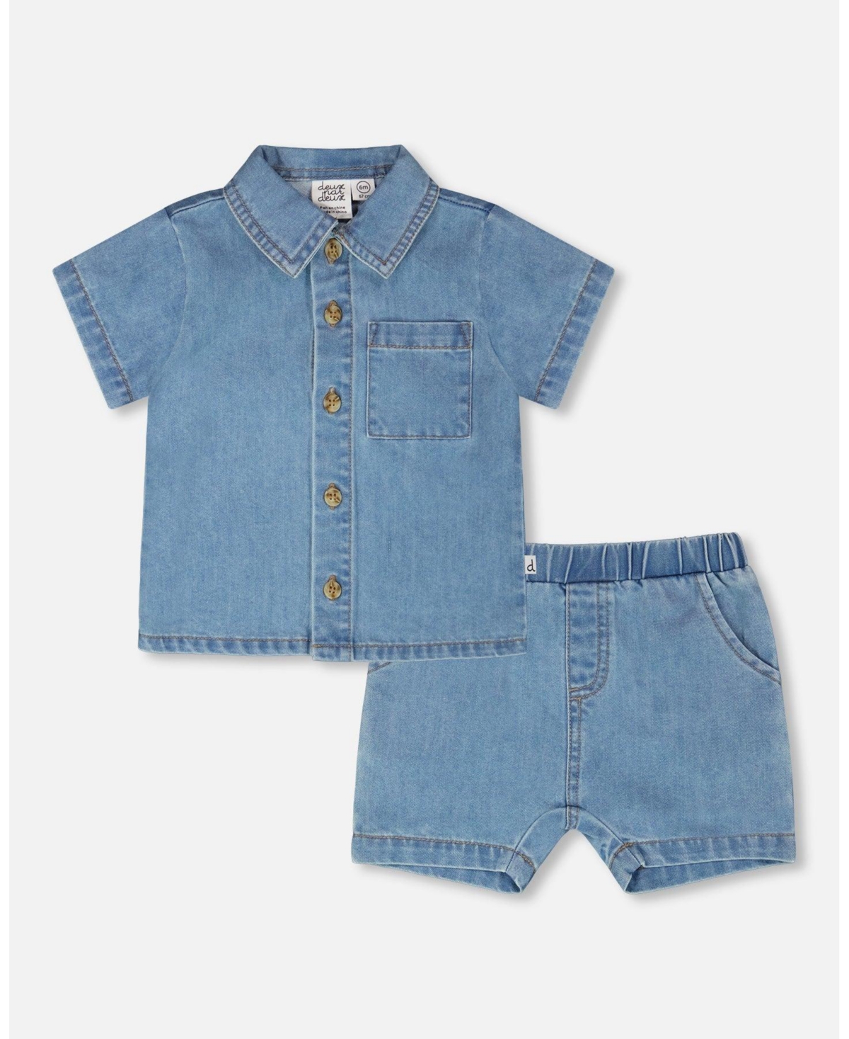 Click here for Deux par Deux Baby Boys Chambray Top and Short Set... prices
