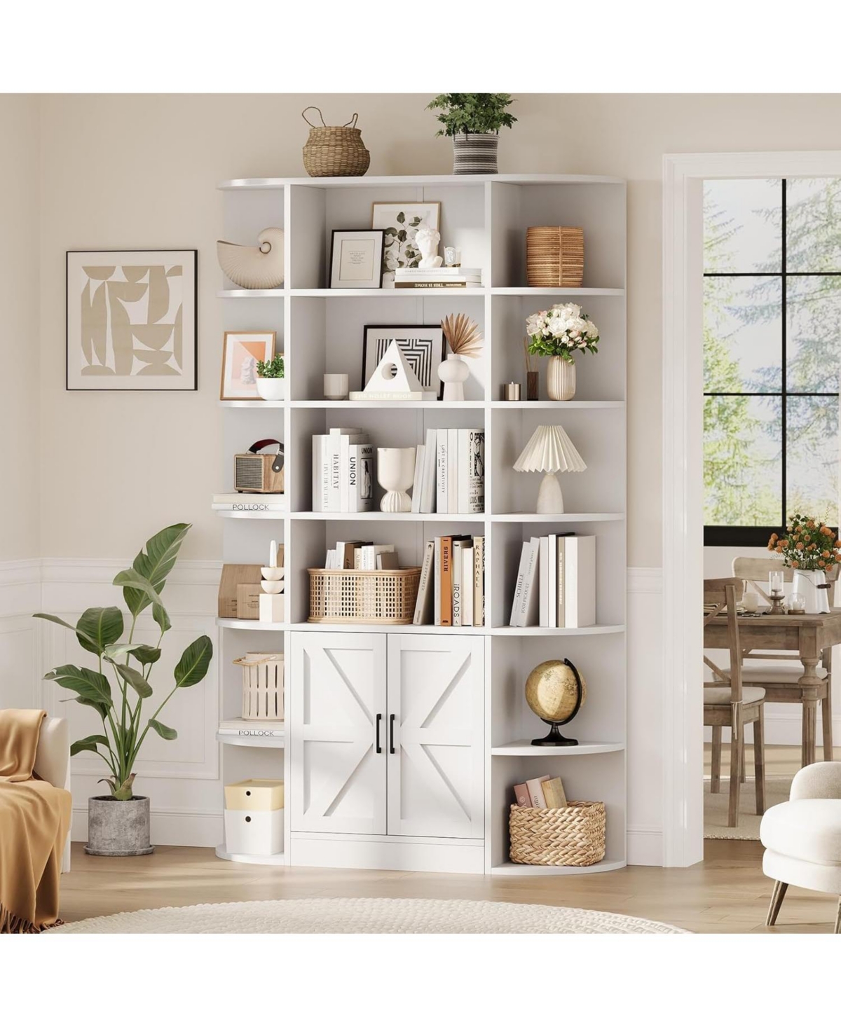 Click here for gaomon Bookshelf with Doors 6 Tier Bookcase with S... prices